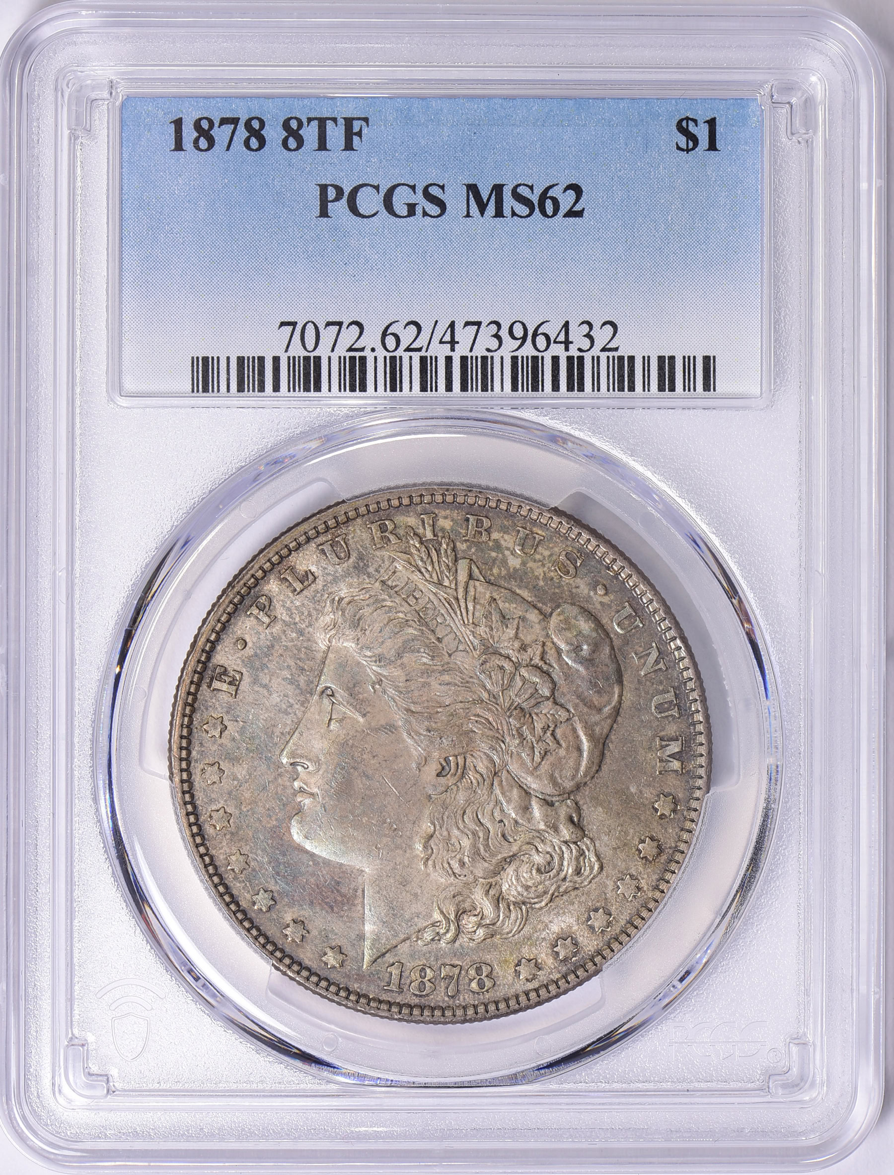 1878 Morgan Silver Dollar 8 Tailfeathers PCGS MS-62 (Toned) (Item 1714406) | GreatCollections ...