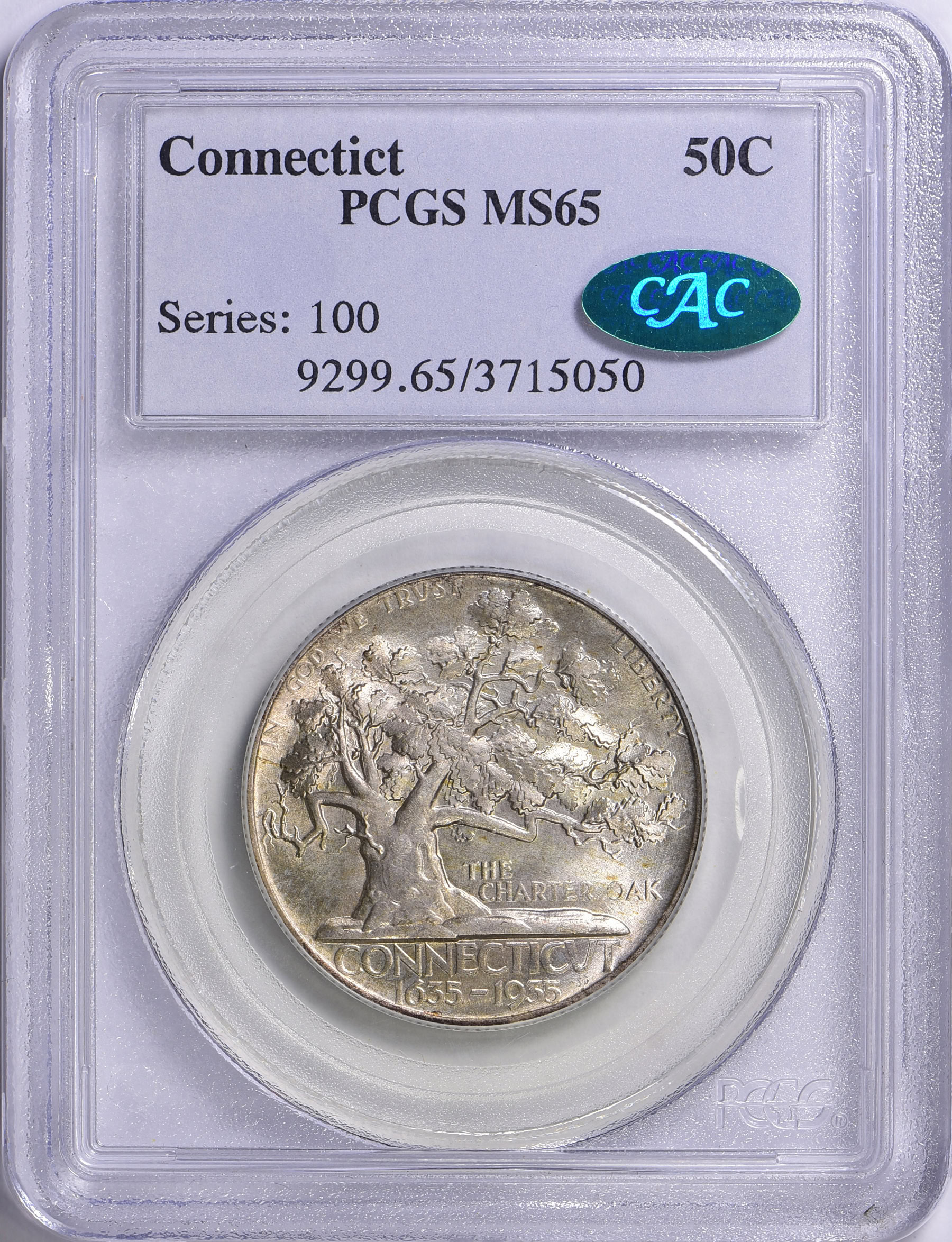 1935 Connecticut Tercentenary Half Dollar PCGS MS-65 (CAC Green) (Item 1714455 ...