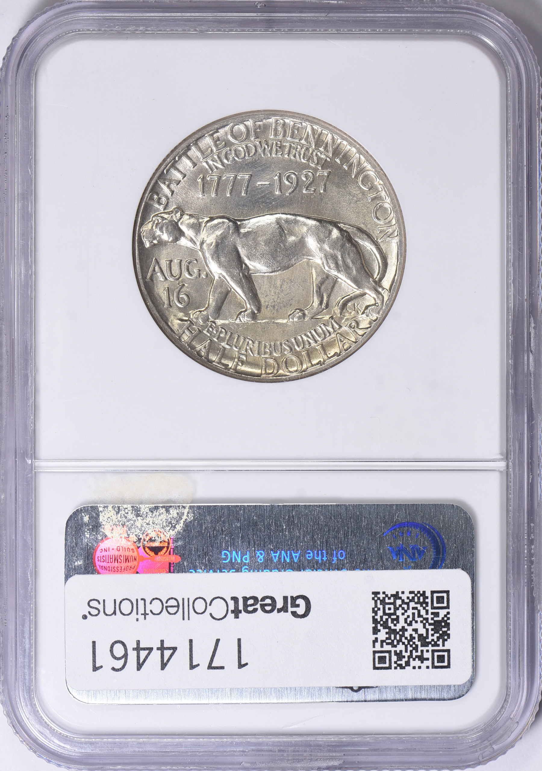 1927 Vermont Sesquicentennial Half Dollar NGC MS-64 (CAC Green) (Item ...