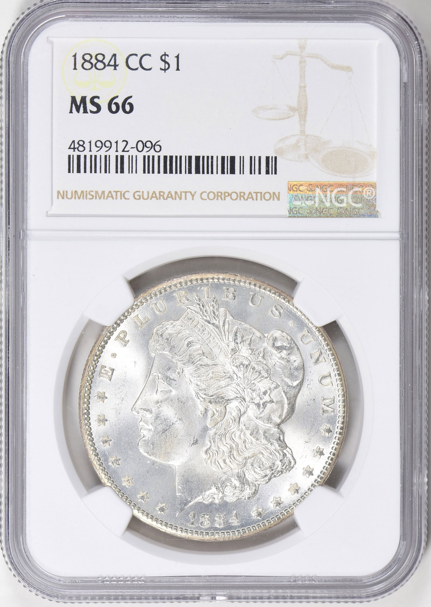1884-CC Morgan Silver Dollar NGC MS-66 (Item 1714486) | GreatCollections Coin Auctions