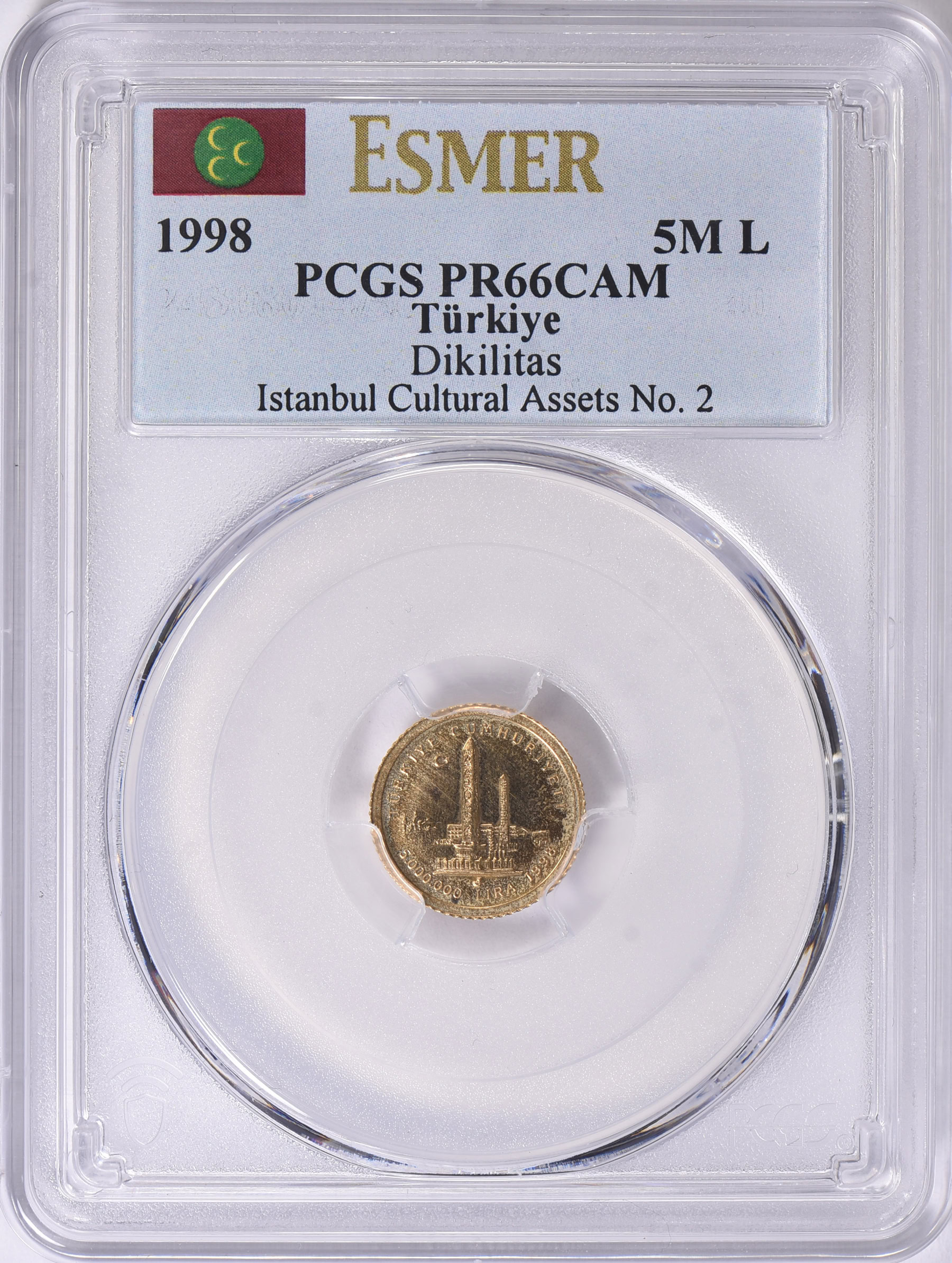Turkey 1998 Gold 5,000,000 Lira Istanbul Culture, Dikilitas PCGS Proof ...