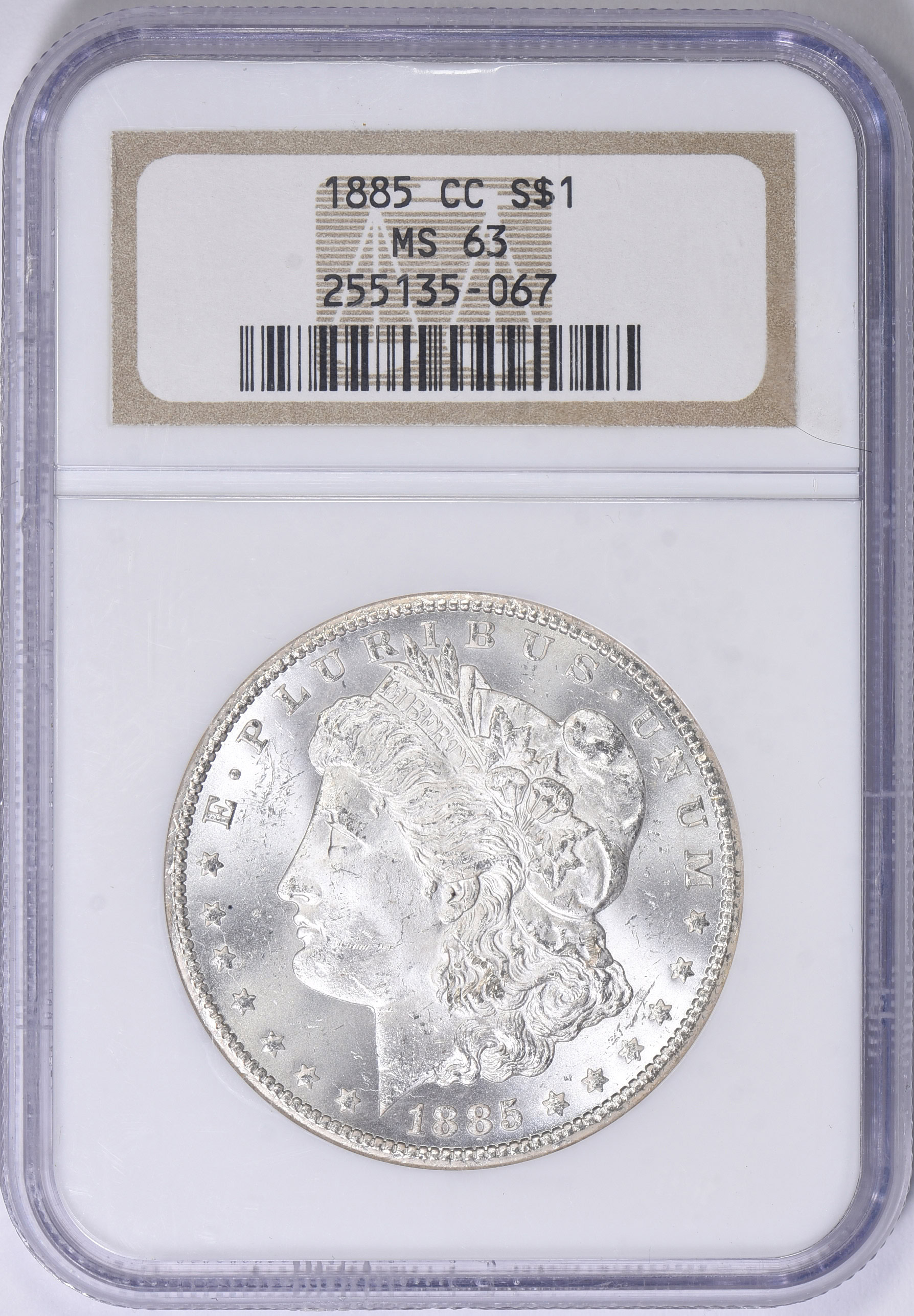 1885-CC Morgan Silver Dollar NGC MS-63 (Item 1714537) | GreatCollections Coin Auctions