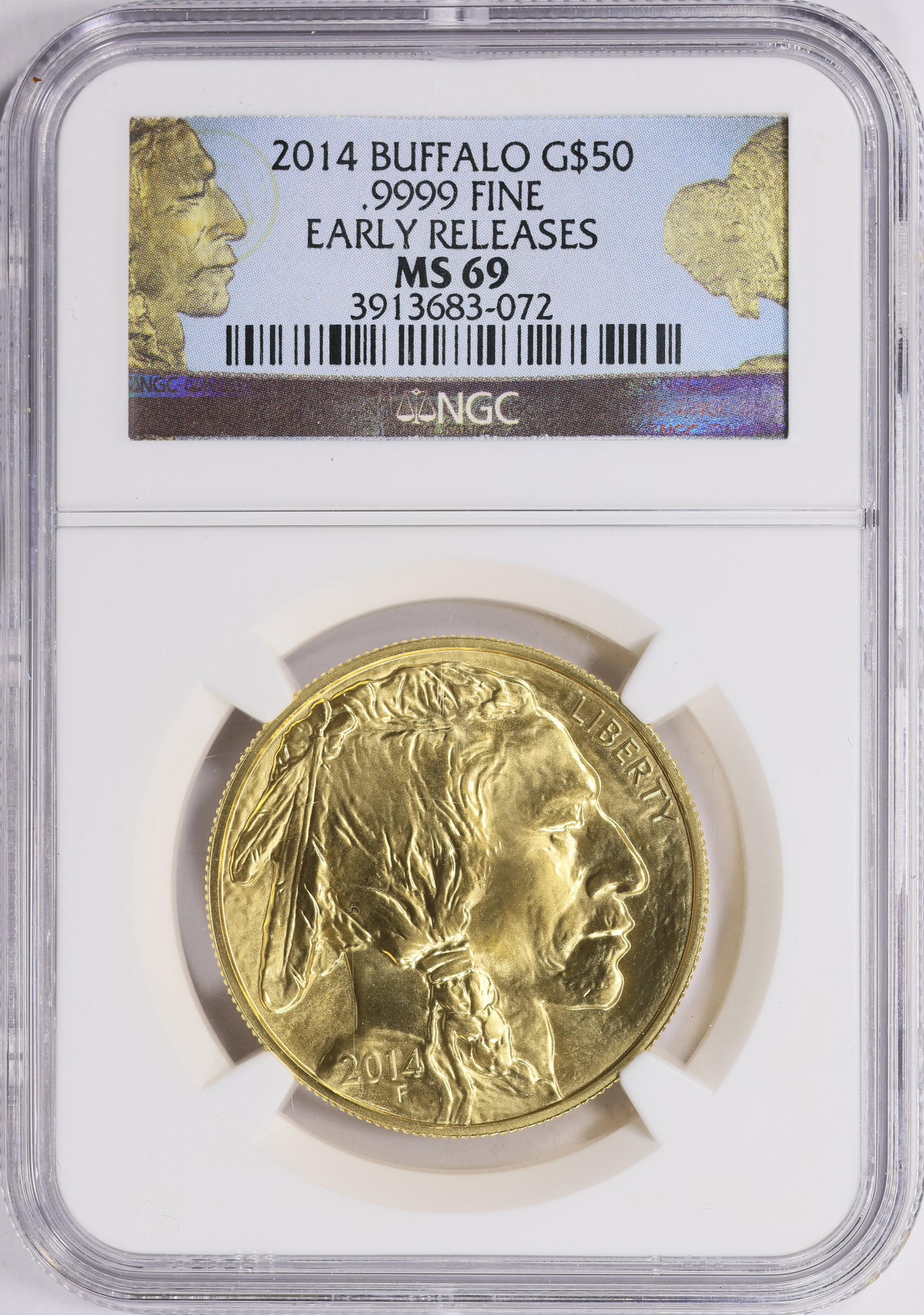 2014 $50 One-Ounce Gold American Buffalo Early Releases NGC MS-69 (Item 1714551 ...