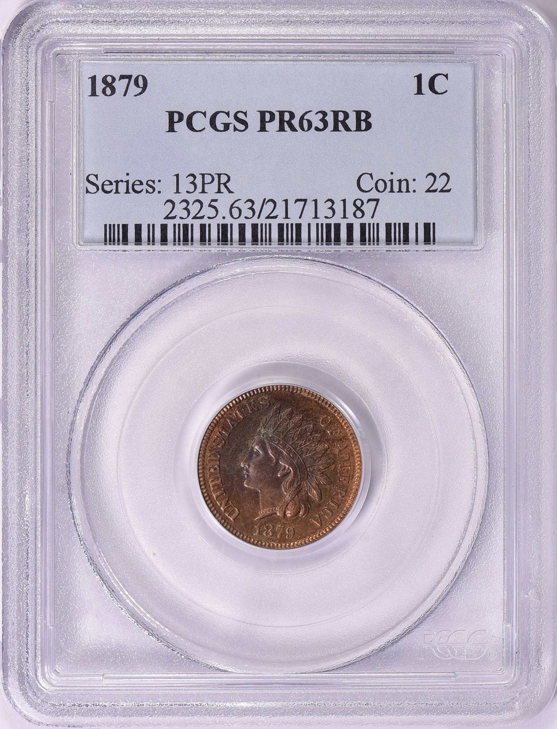 1879 Indian Cent PCGS Proof-63 RB (Toned) (Item 1714578) | GreatCollections Coin Auctions