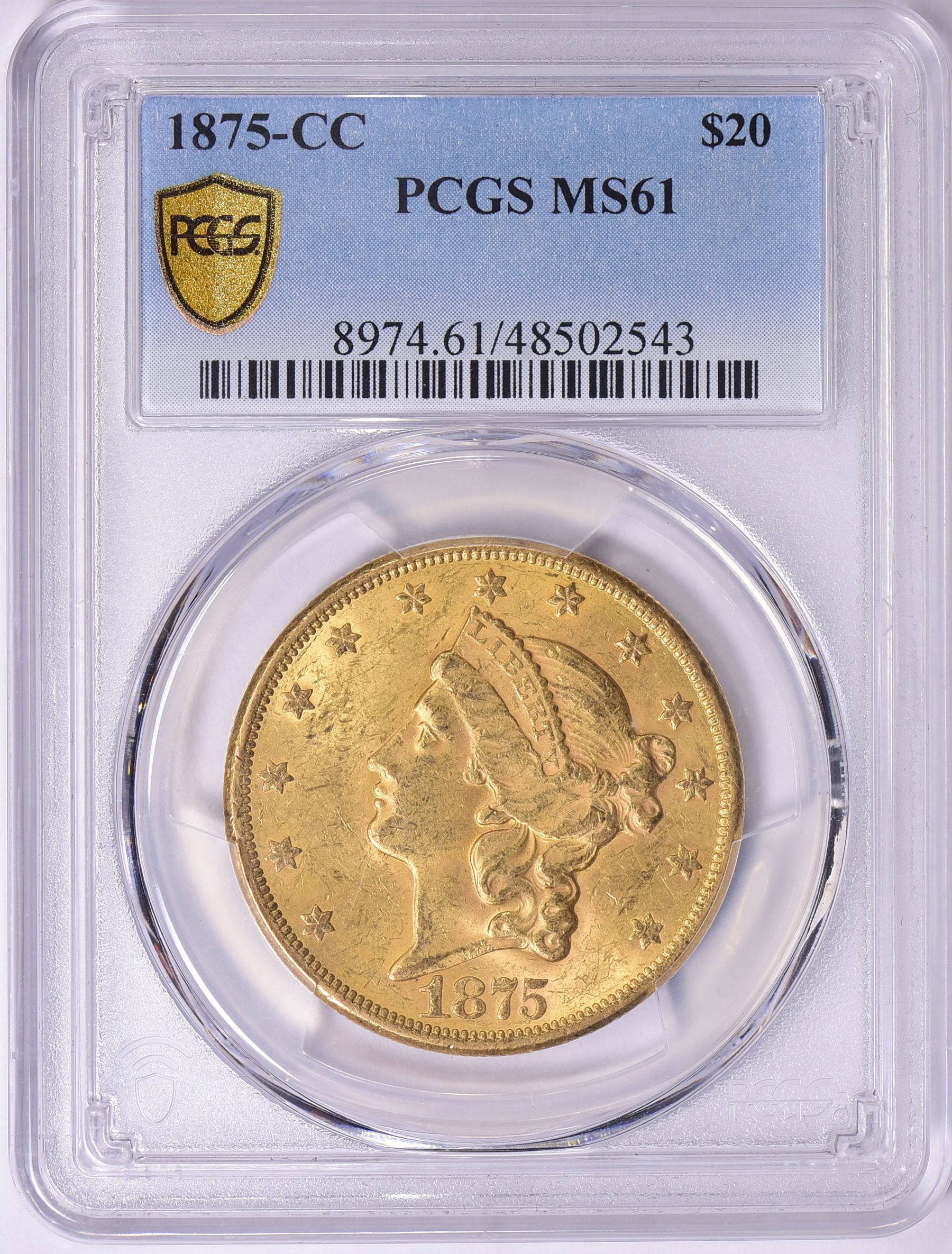 1875-CC Liberty Gold Double Eagle PCGS MS-61 (Item 1714634) | GreatCollections Coin Auctions