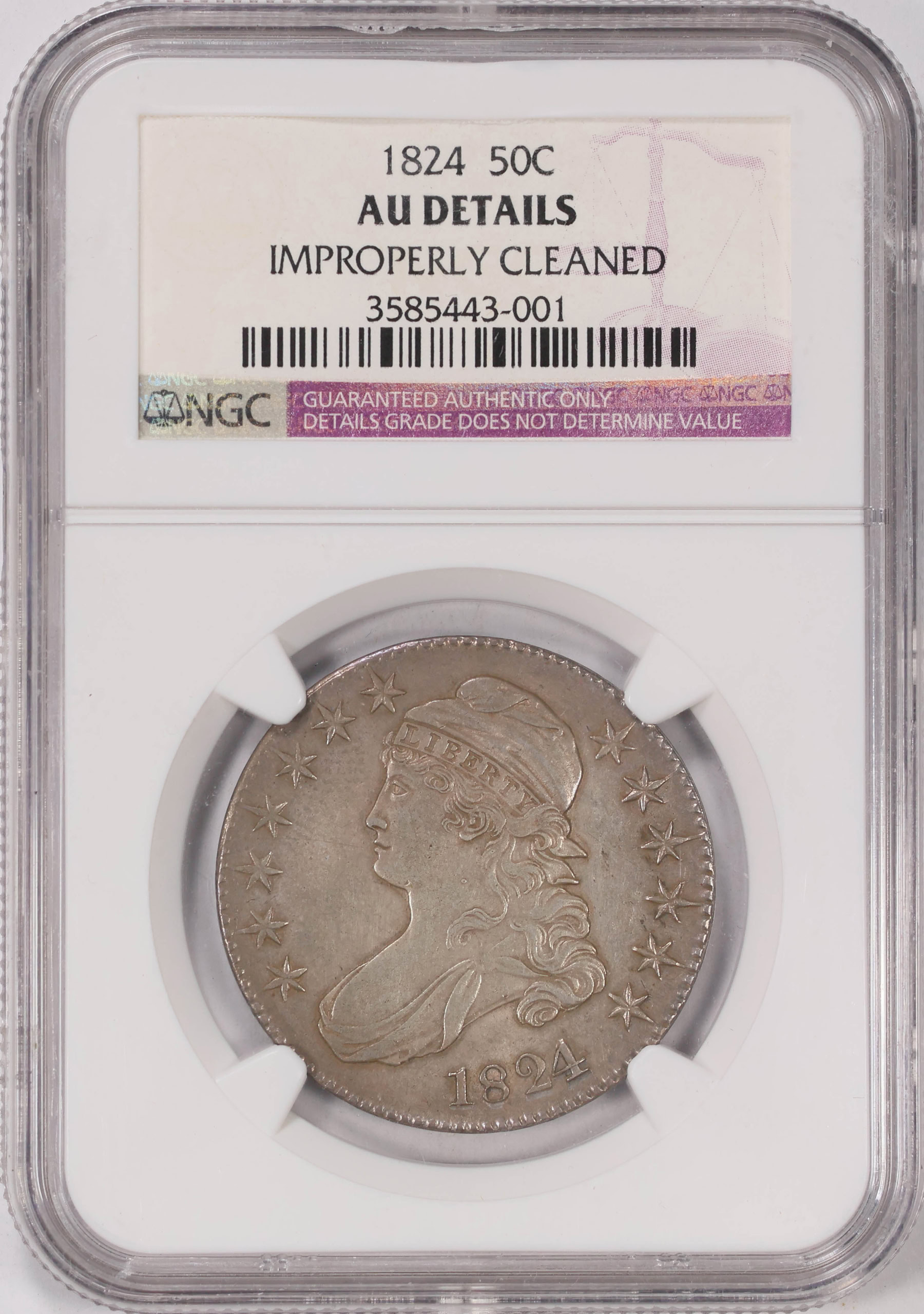 1824 Capped Bust Half Dollar NGC AU Details (Item 1714845 ...