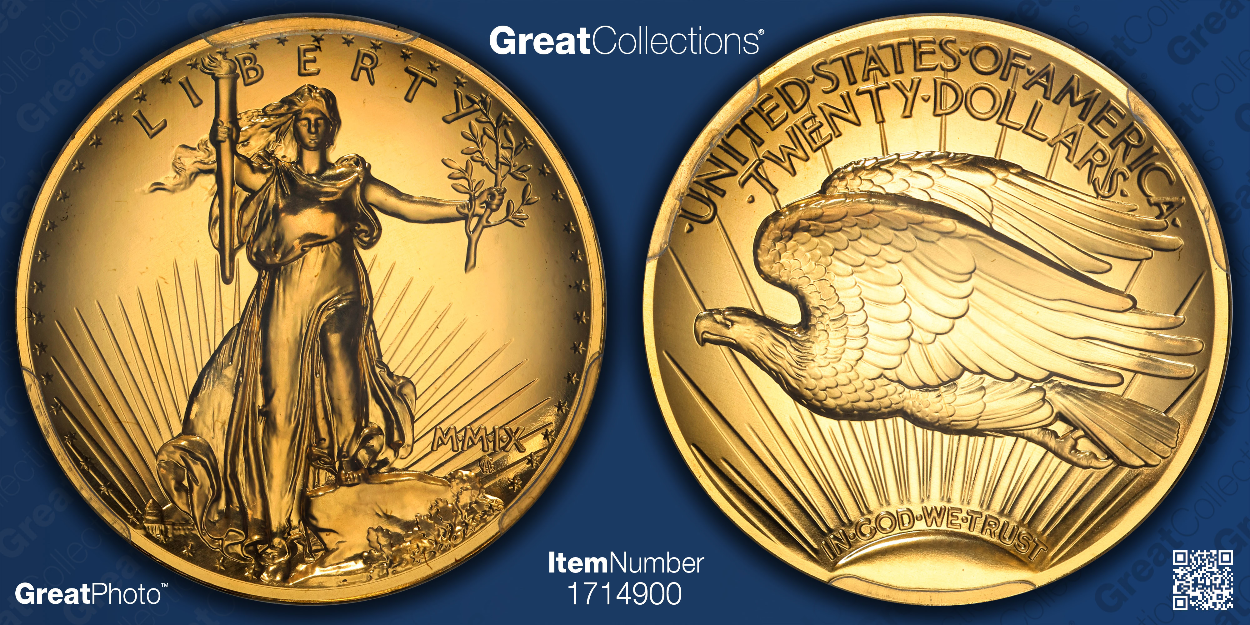 2009 MMIX Ultra High Relief $20 Gold PCGS MS-70 (Item 1714900 ...