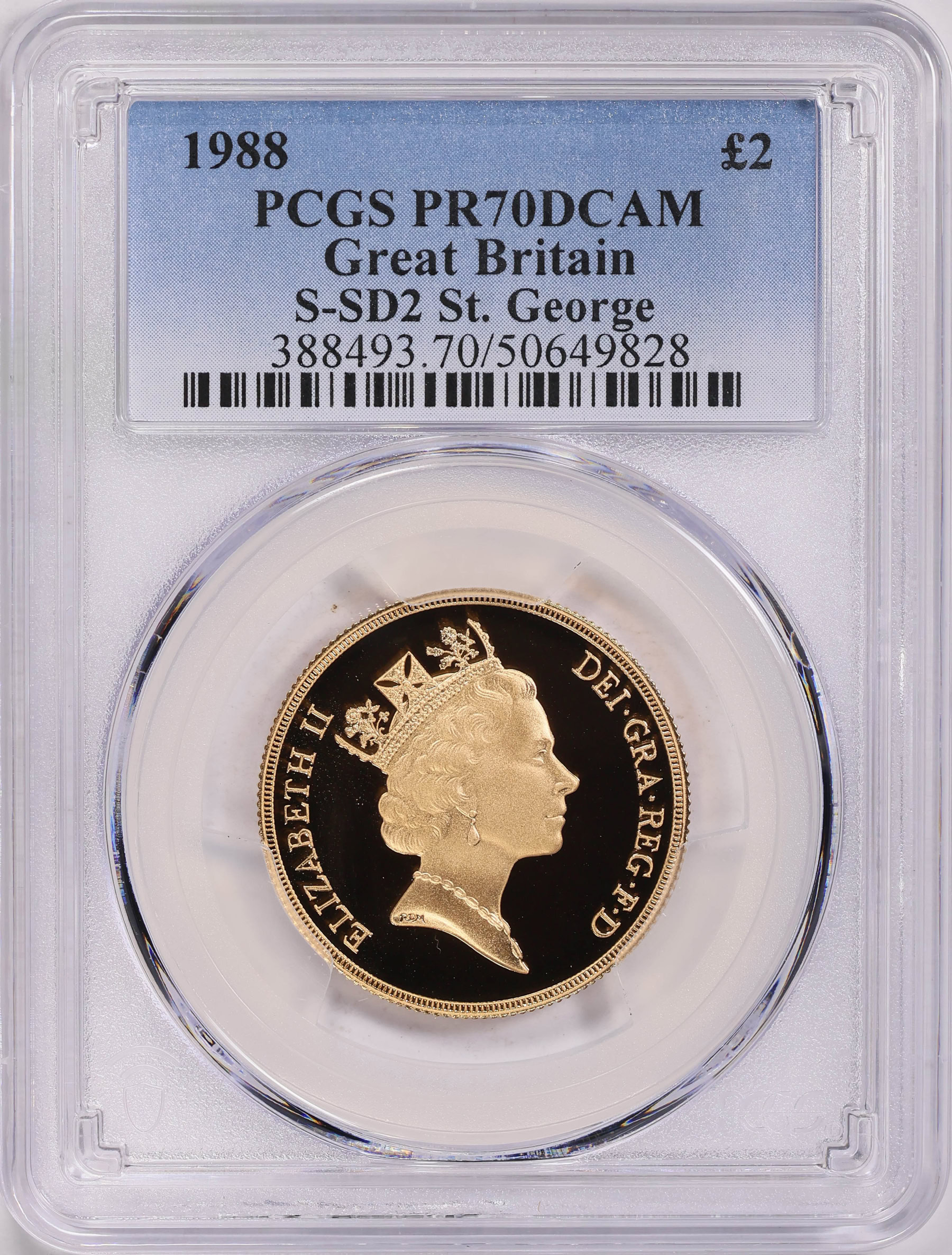 Great Britain 1988 Gold £2 St. George KM-944 PCGS Proof-70 DCAM (AGW ...