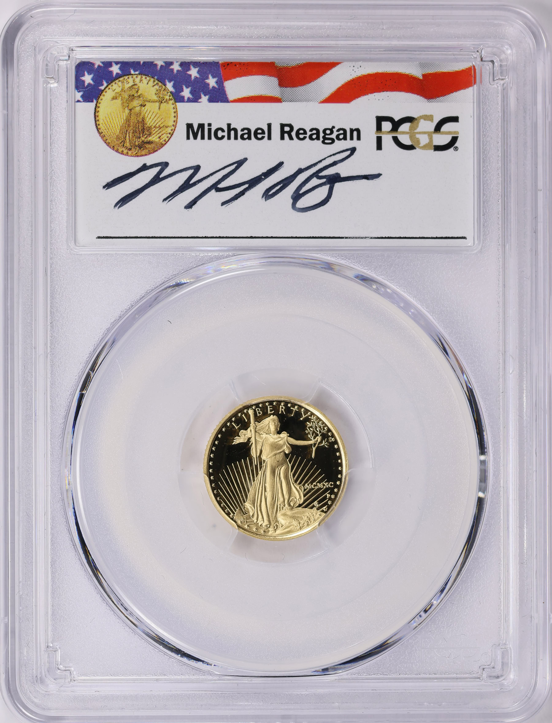 1990-P $5 Tenth-Ounce Gold American Eagle Reagan Legacy Series PCGS ...