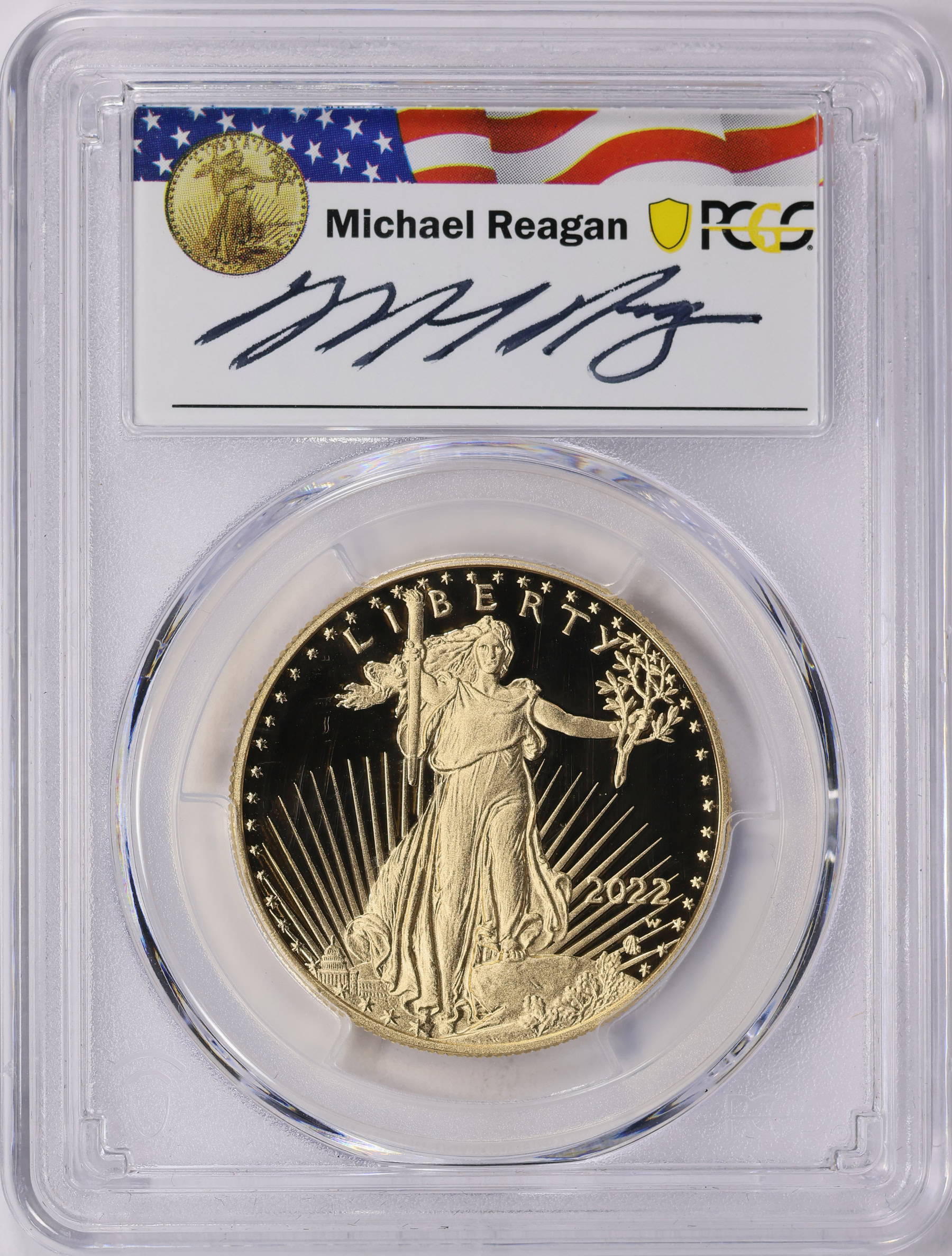 2022-W $50 One-Ounce Gold American Eagle Advanced Release Reagan Legacy ...