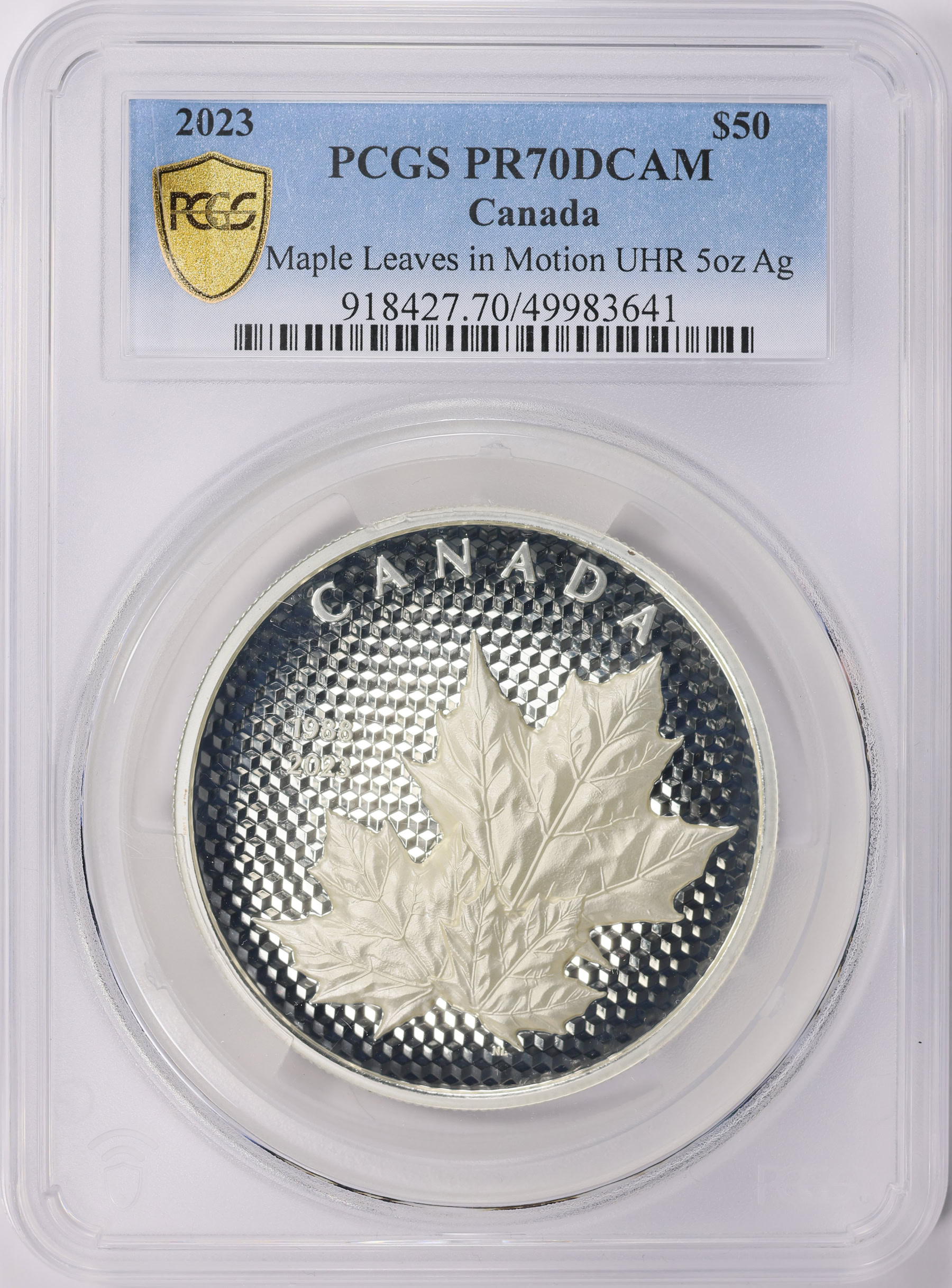 Canada 2023 Silver $50 Maple Leaves in Motion Ultra High Relief KM-3321 ...
