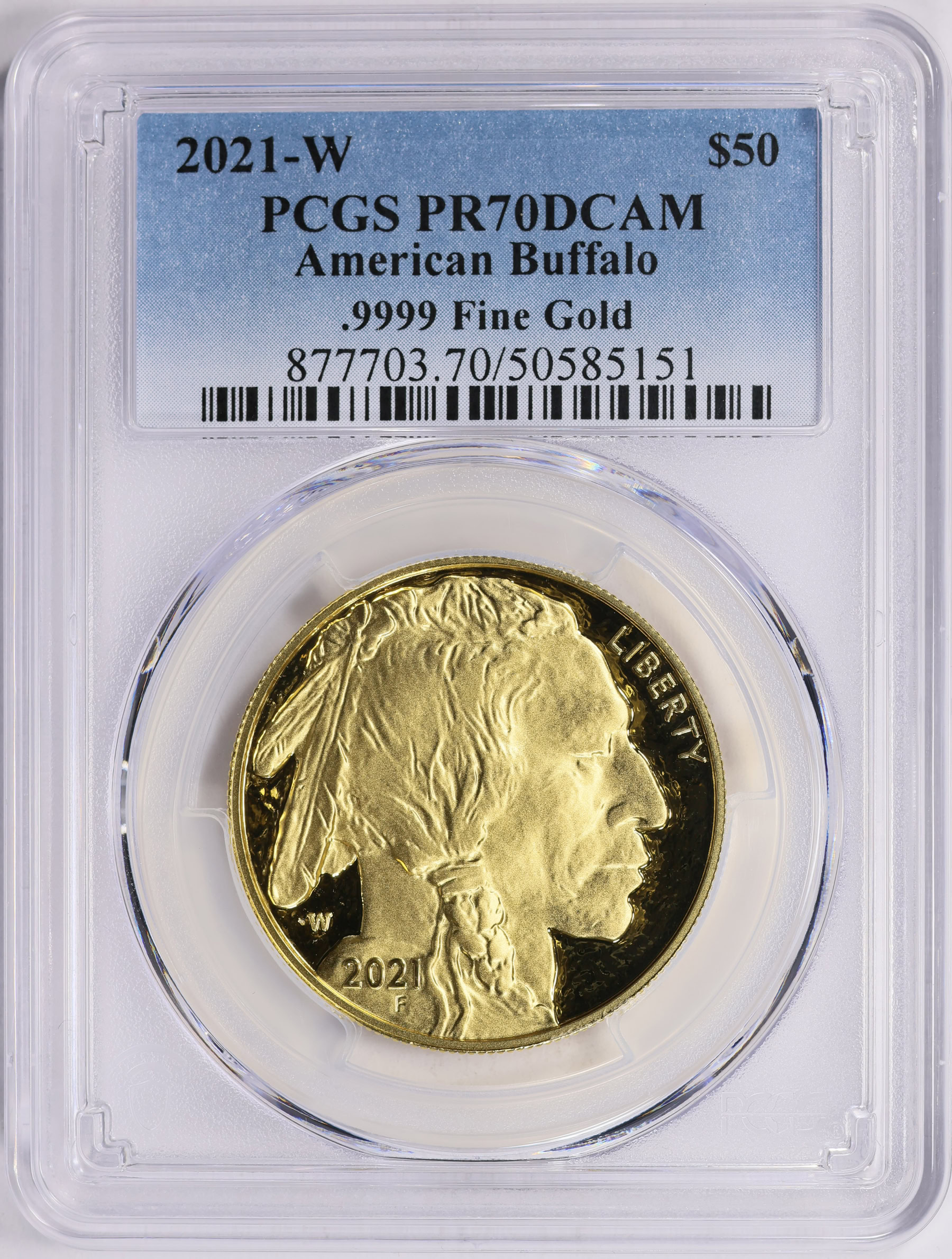 2021-W $50 One-Ounce Gold American Buffalo PCGS Proof-70 DCAM (Item 1715329) | GreatCollections ...