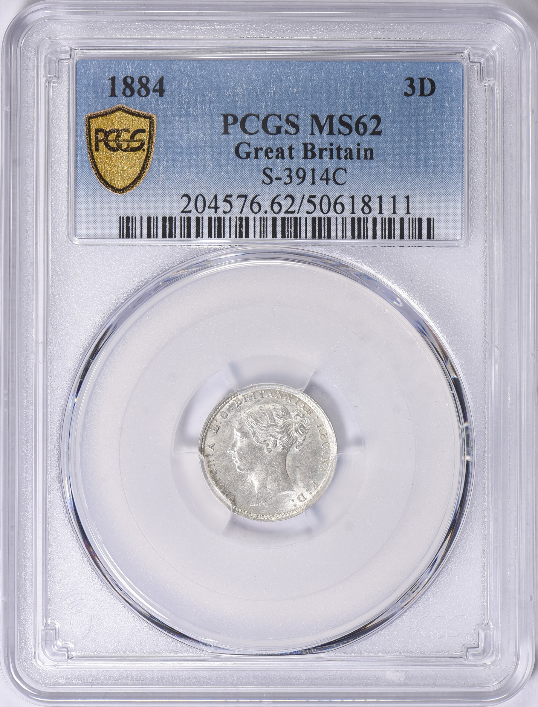 Great Britain 1884 Silver 3 Pence KM-730 PCGS MS-62 (Item 1715392 ...