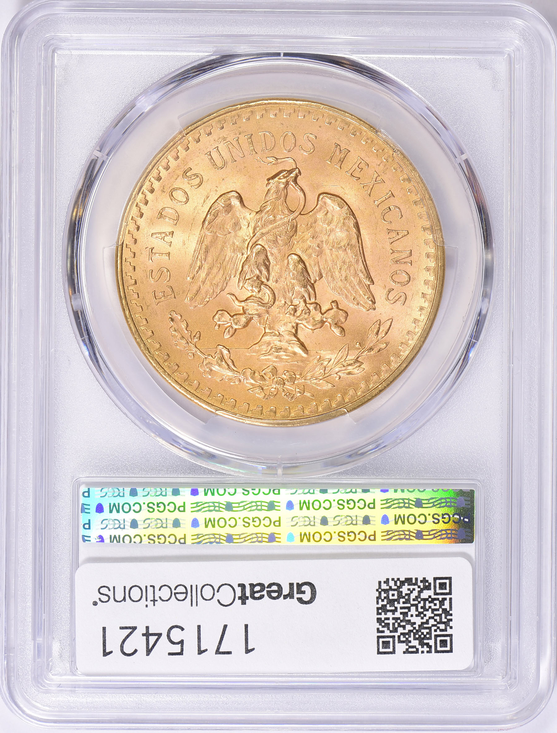 Mexico 1947 Gold 50 Pesos KM-481 PCGS MS-66 (AGW = 1.2057 Oz.) (Item 1715421) | GreatCollections ...