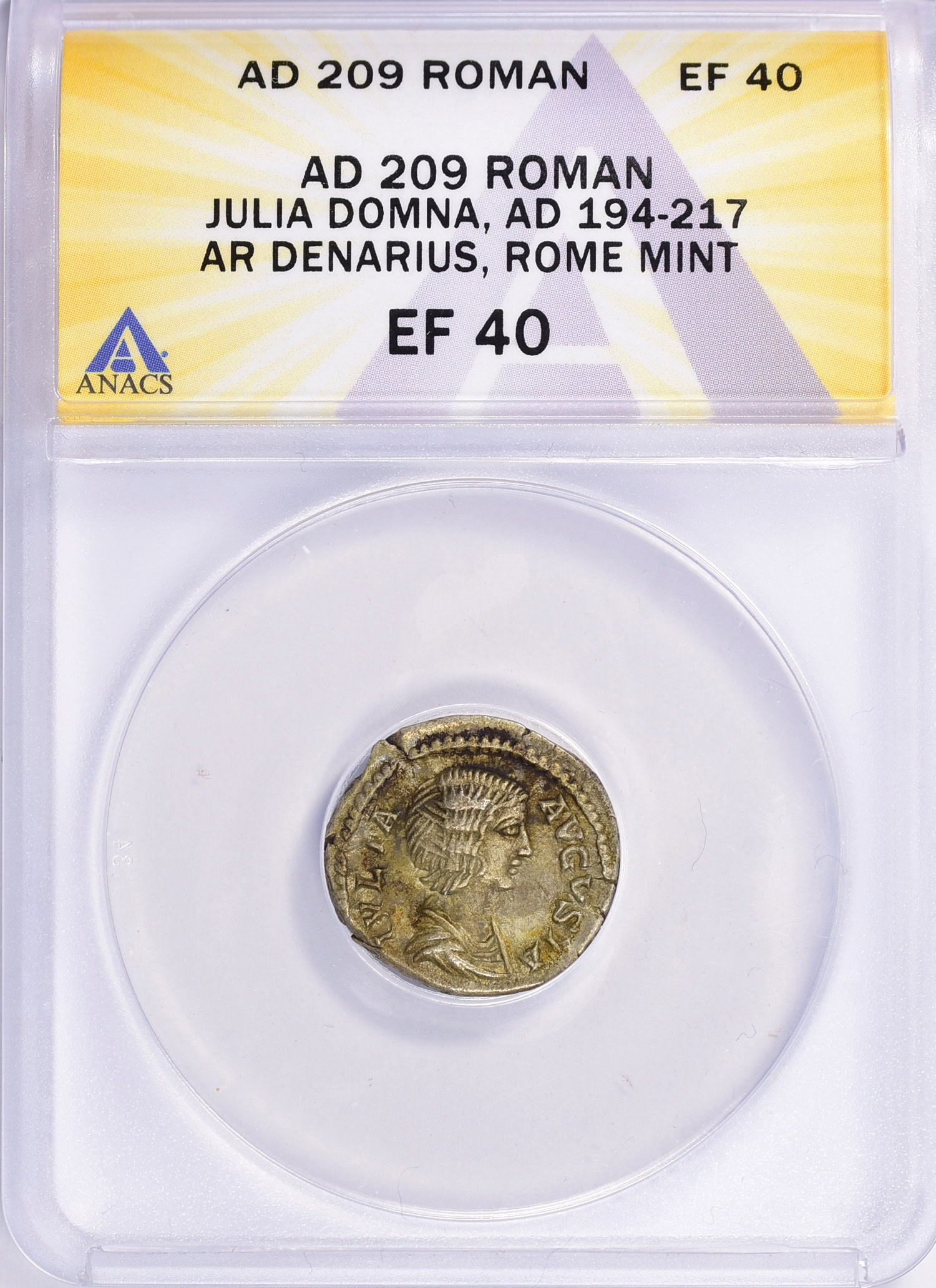 Ancient Roman Empire, Julia Domna Augusta (A.D. 194-217) c.A.D. 200-211 ...