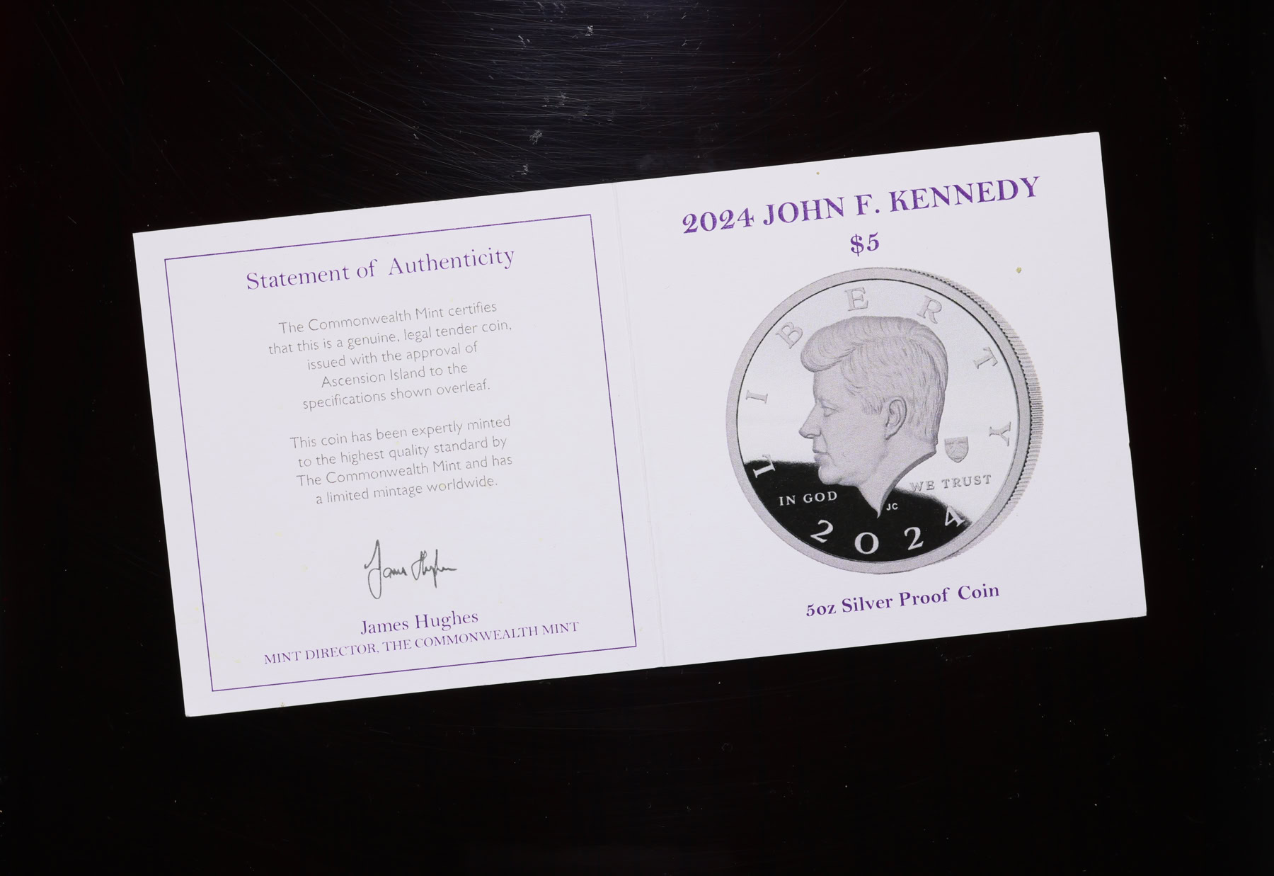 Ascension Island 2024 Silver $5 John F. Kennedy Half Dollar 60th ...