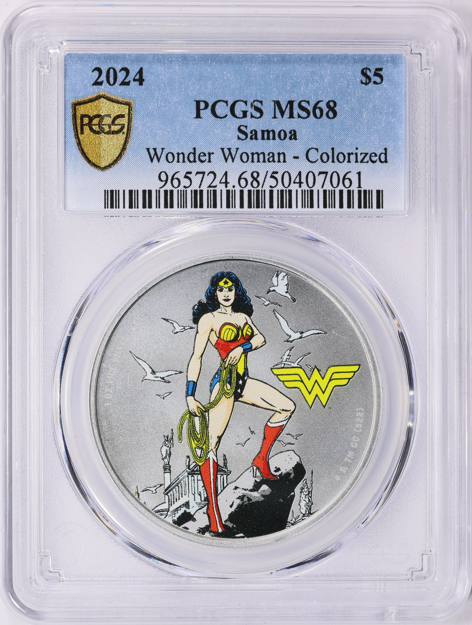 Samoa 2024 Colorized Silver $5 Wonder Woman PCGS MS-68 | PCGS Cert ...