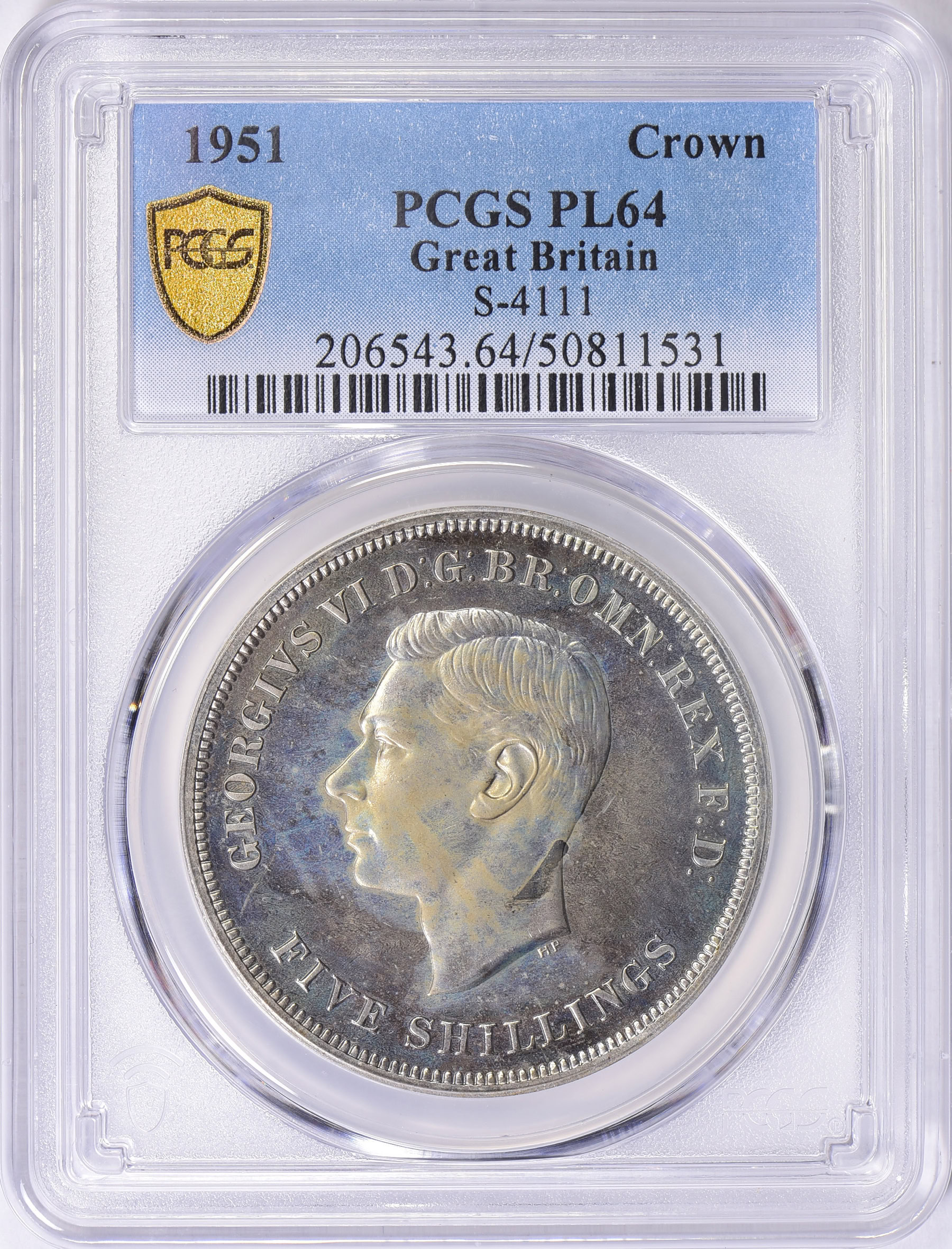 Great Britain 1951 Crown KM-880 PCGS PL-64 (Toned) (Item 1715756 ...