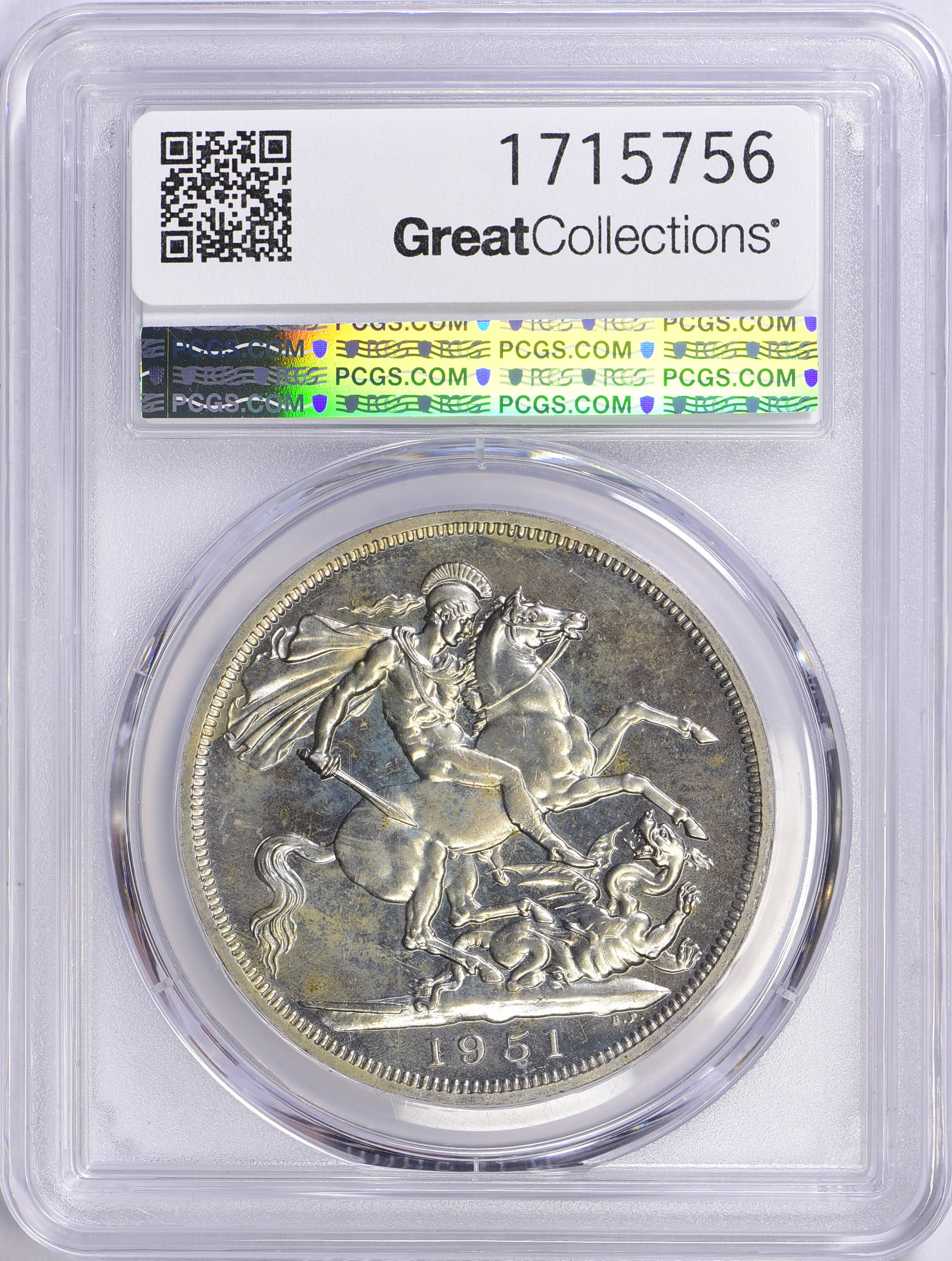 Great Britain 1951 Crown KM-880 PCGS PL-64 (Toned) (Item 1715756 ...