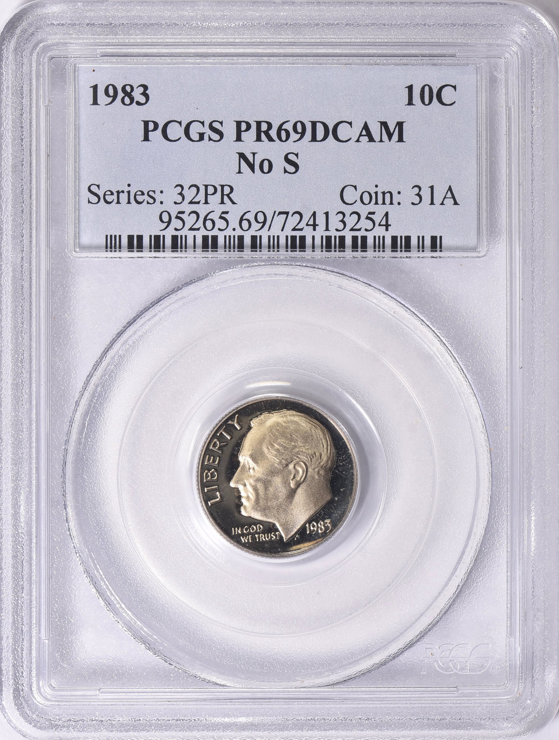 1983 Roosevelt Dime No S PCGS Proof-69 DCAM (Item 1715820 ...