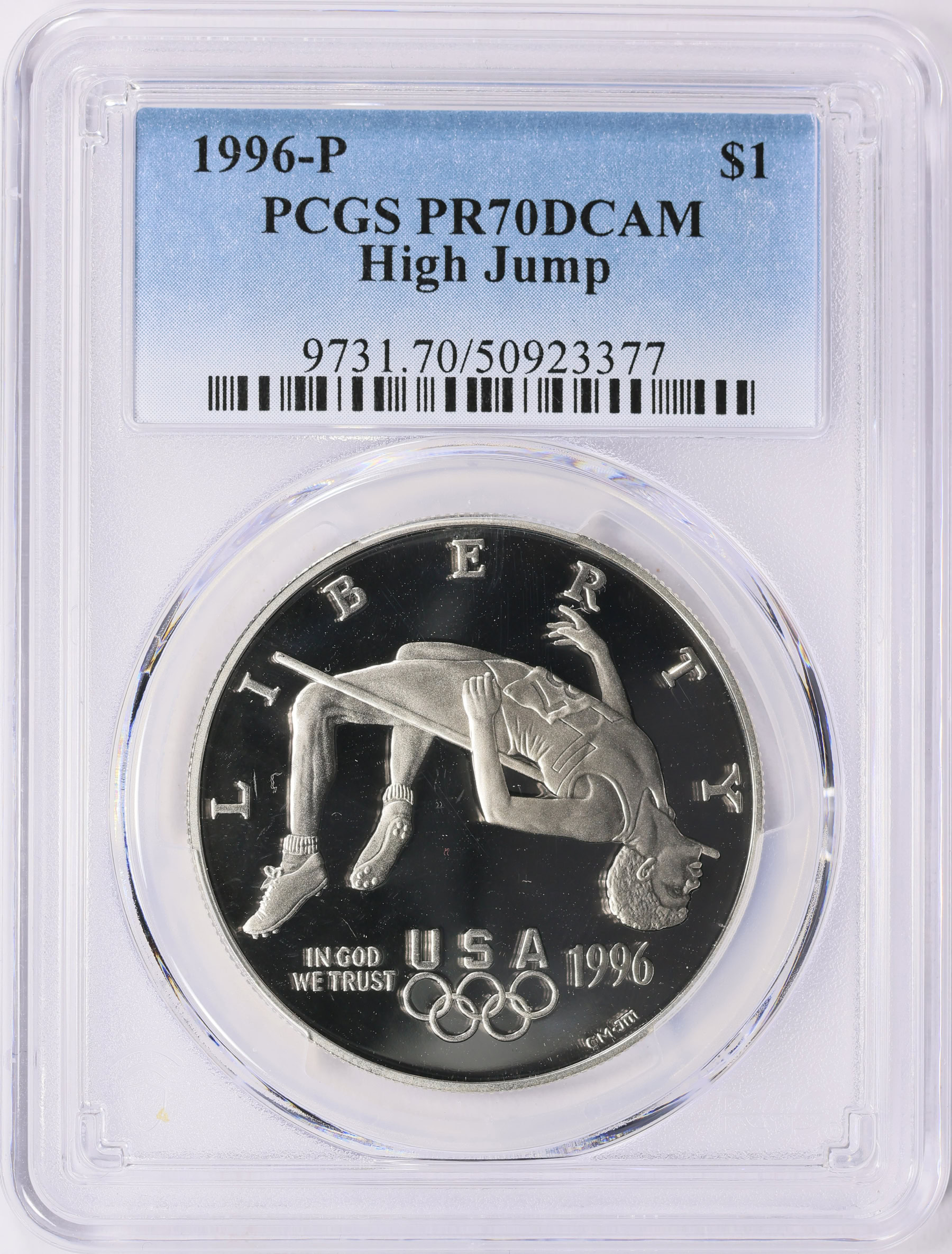 1996-P XXVI Olympiad High Jump Silver Dollar PCGS Proof-70 DCAM (Item ...