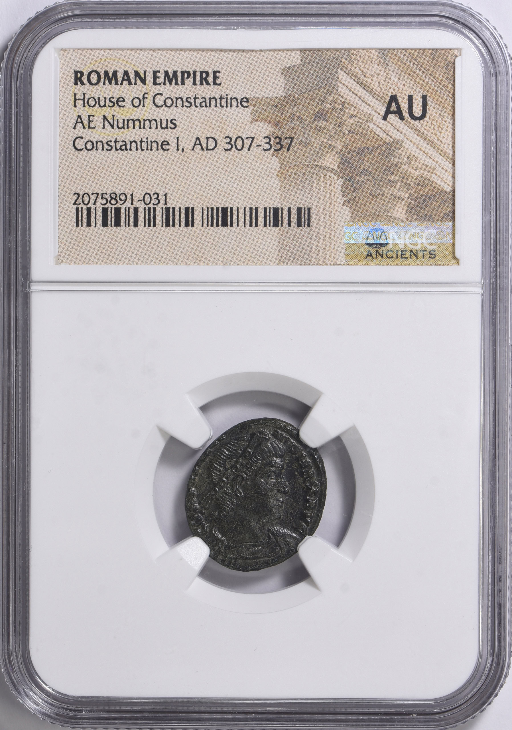 Ancient Roman Empire, Constantine I (A.D. 307-337) AE Nummus NGC AU ...