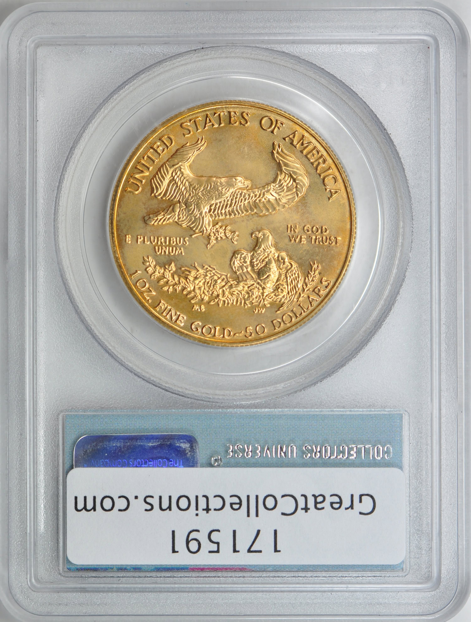 1998 $50 One-Ounce Gold American Eagle WTC World Trade Center Ground ...