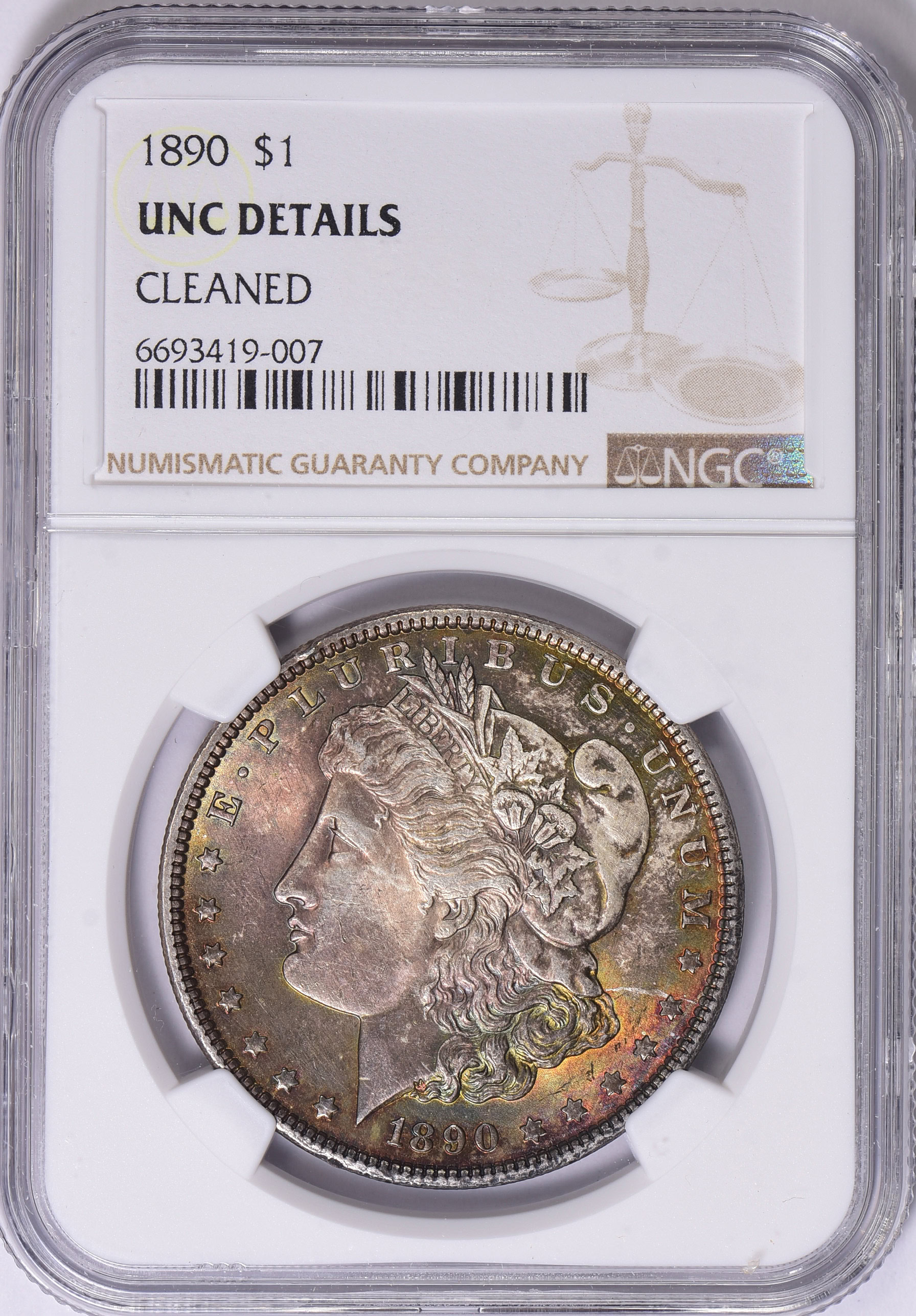 1890 Morgan Silver Dollar NGC Unc Details (Item 1715915) | GreatCollections Coin Auctions