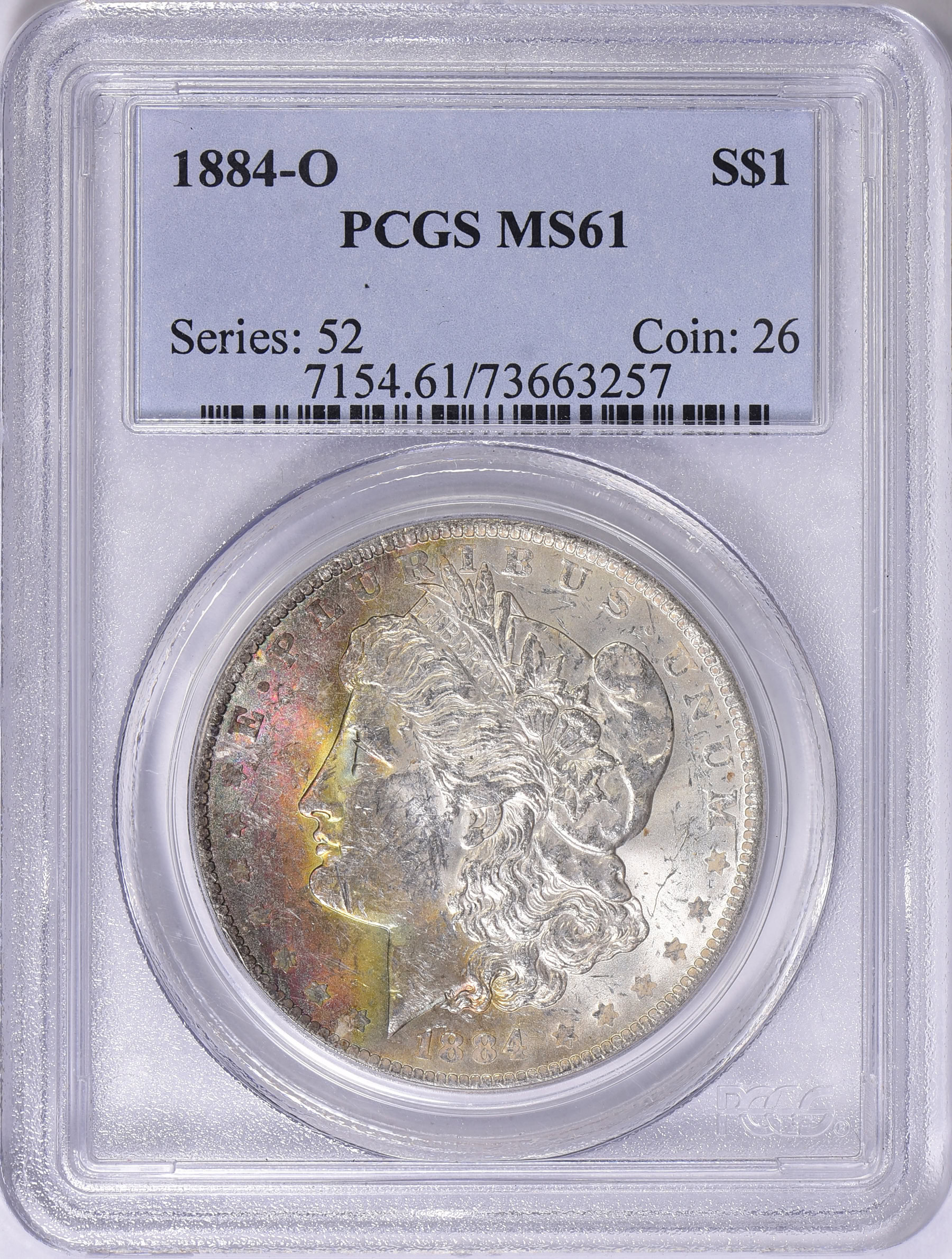 1884-O Morgan Silver Dollar PCGS MS-61 (Toned) (Item 1715947) | GreatCollections Coin Auctions