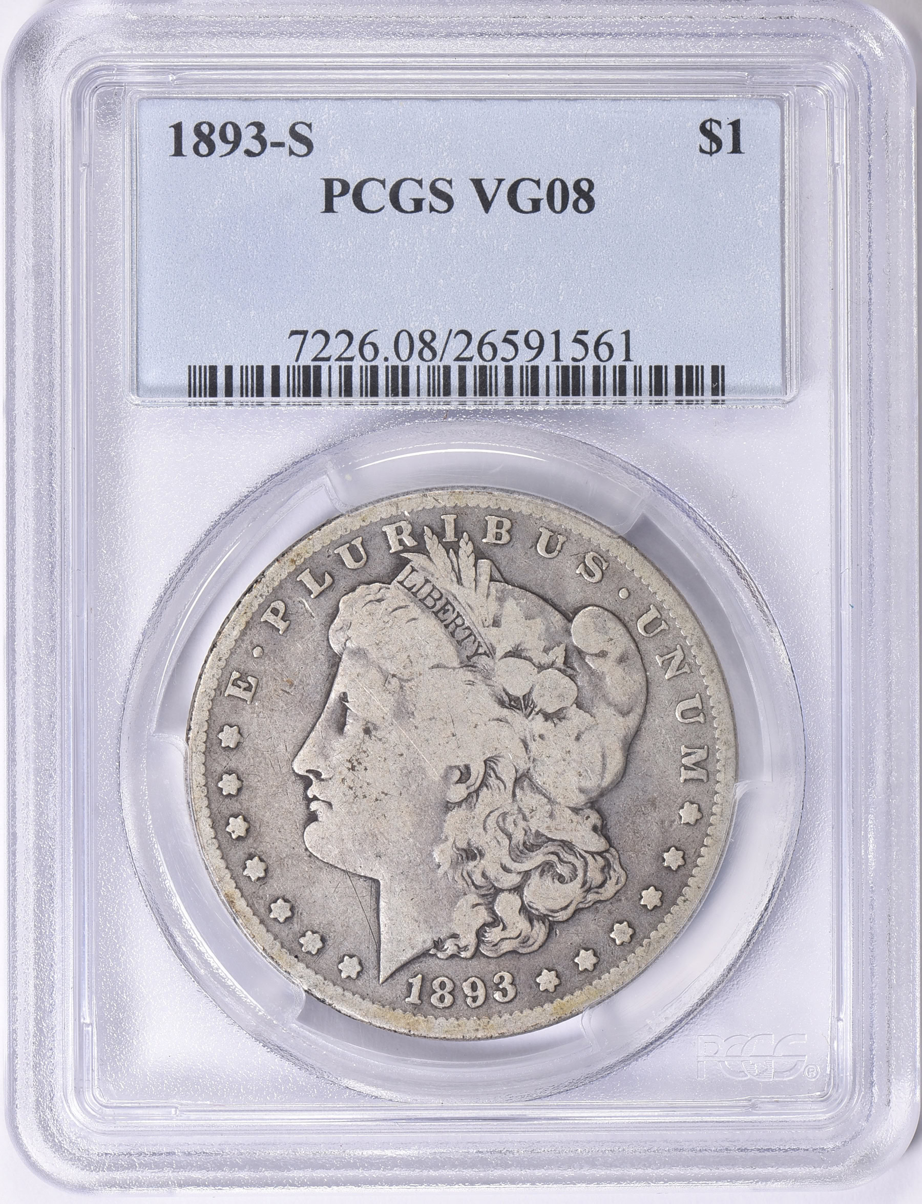 1893-S Morgan Silver Dollar PCGS VG-08 (Item 1715970) | GreatCollections Coin Auctions
