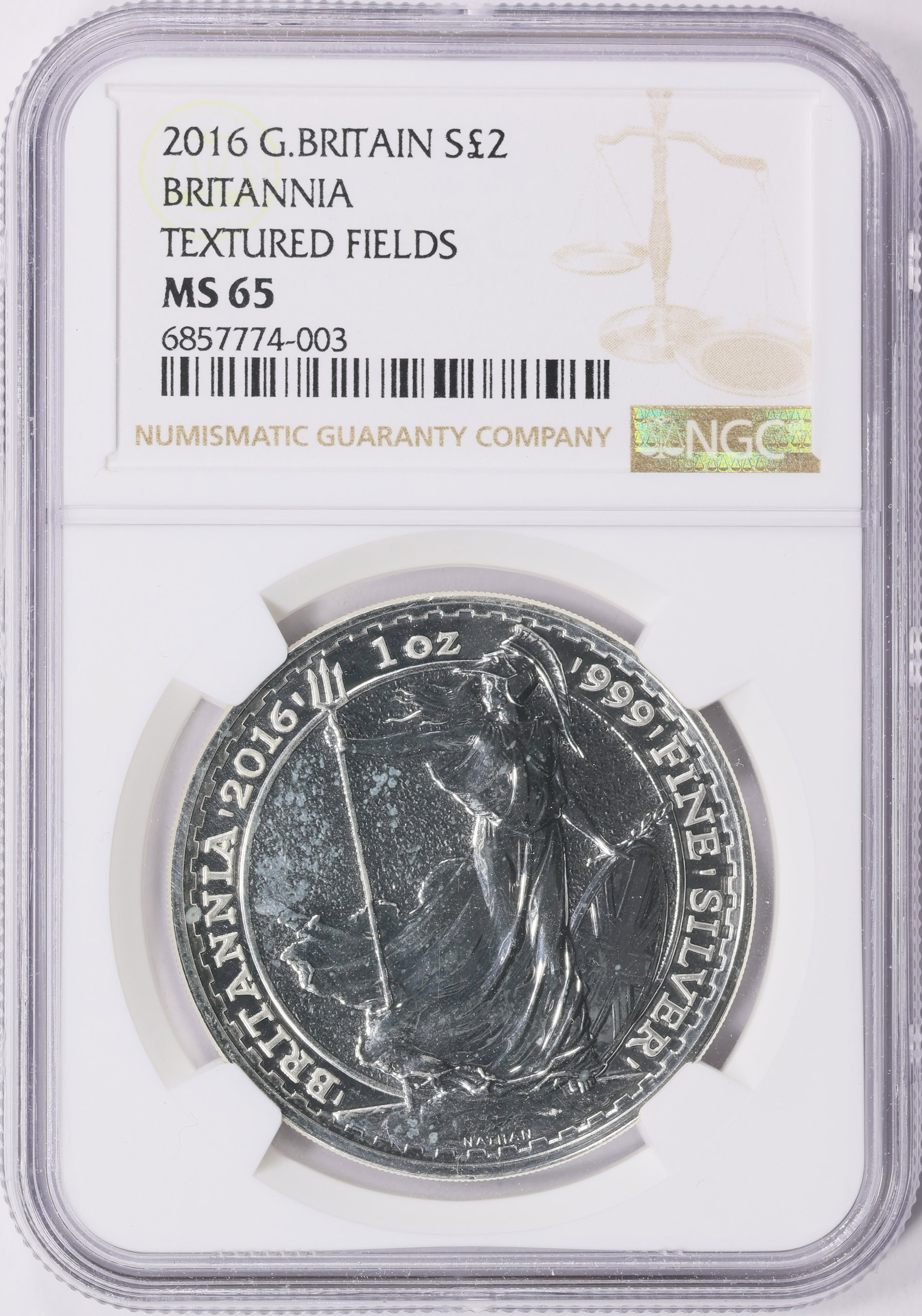 Great Britain 2016 Silver £2 Britannia Textured Field KM-1508 NGC MS-65 ...