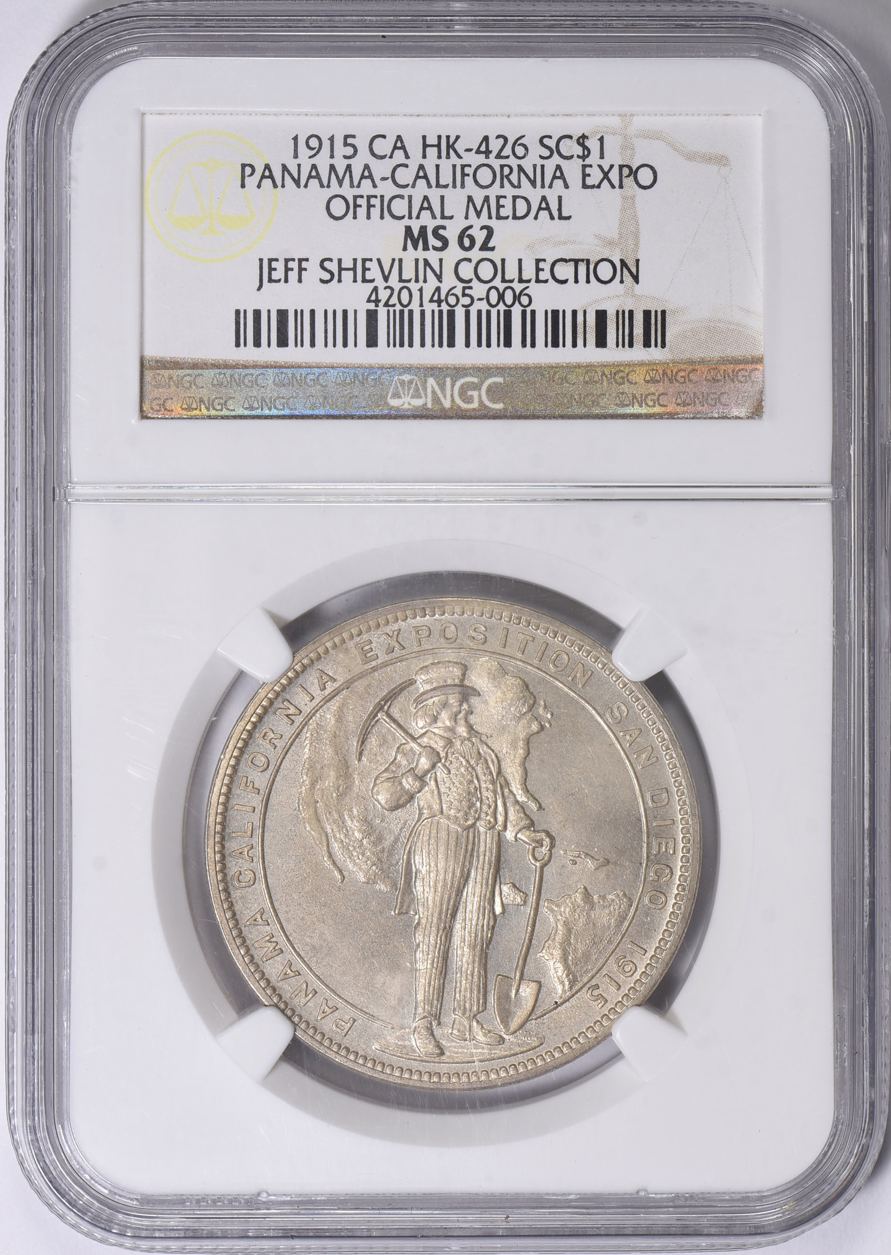 1915 Panama-California Exposition Official Medal So-Called Dollar HK ...