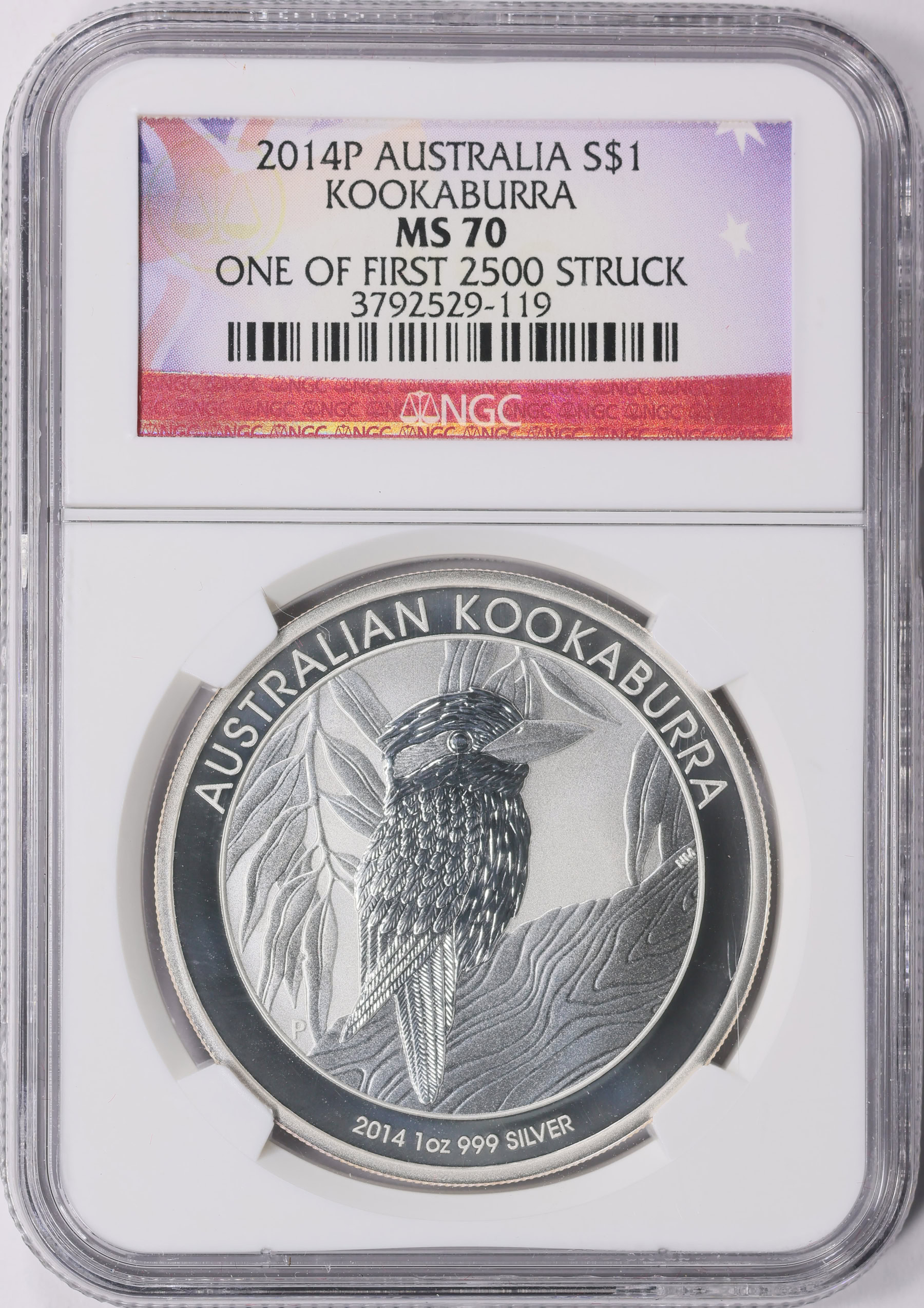 Australia 2014-P Silver Dollar Kookaburra KM-2164 NGC MS-70 (Item 1716237) | GreatCollections ...