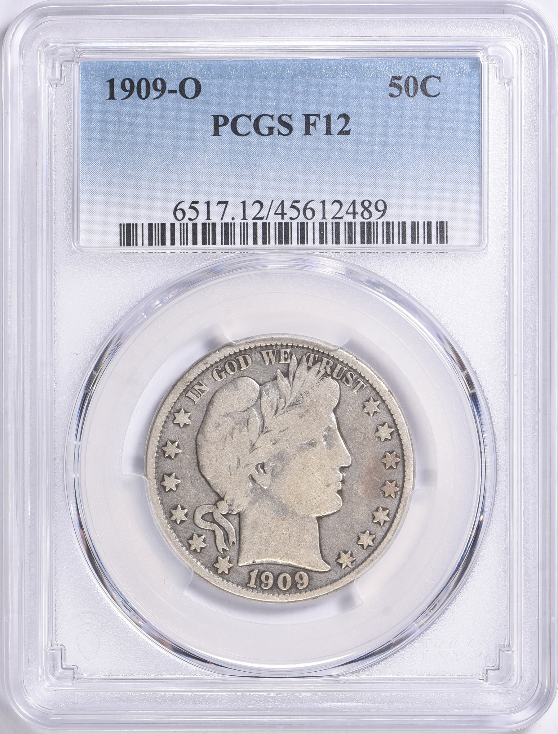 1909-O Barber Half Dollar PCGS F-12 (Item 1716257) | GreatCollections Coin Auctions