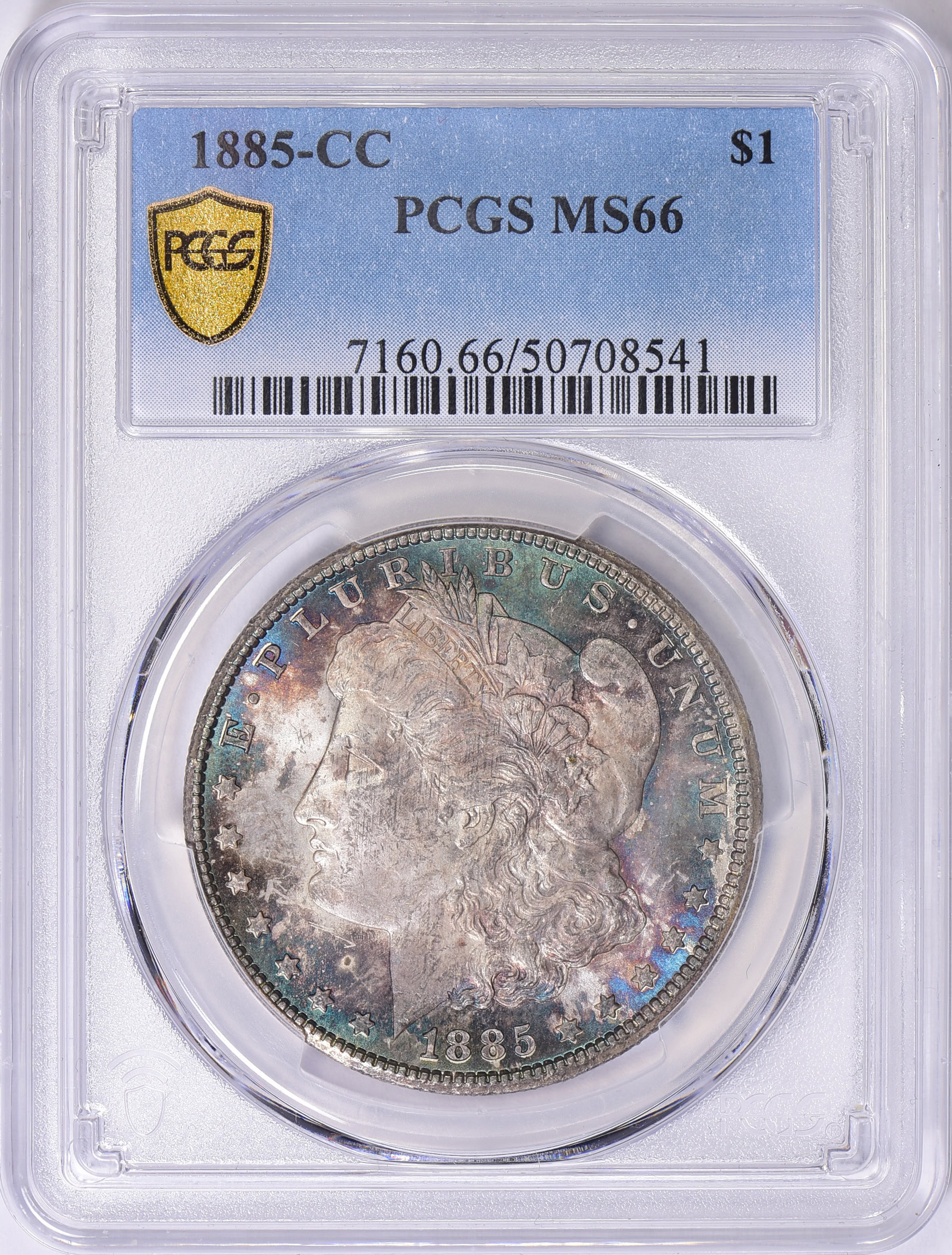 1885-CC Morgan Silver Dollar PCGS MS-66 (Toned) (Item 1716377) | GreatCollections Coin Auctions