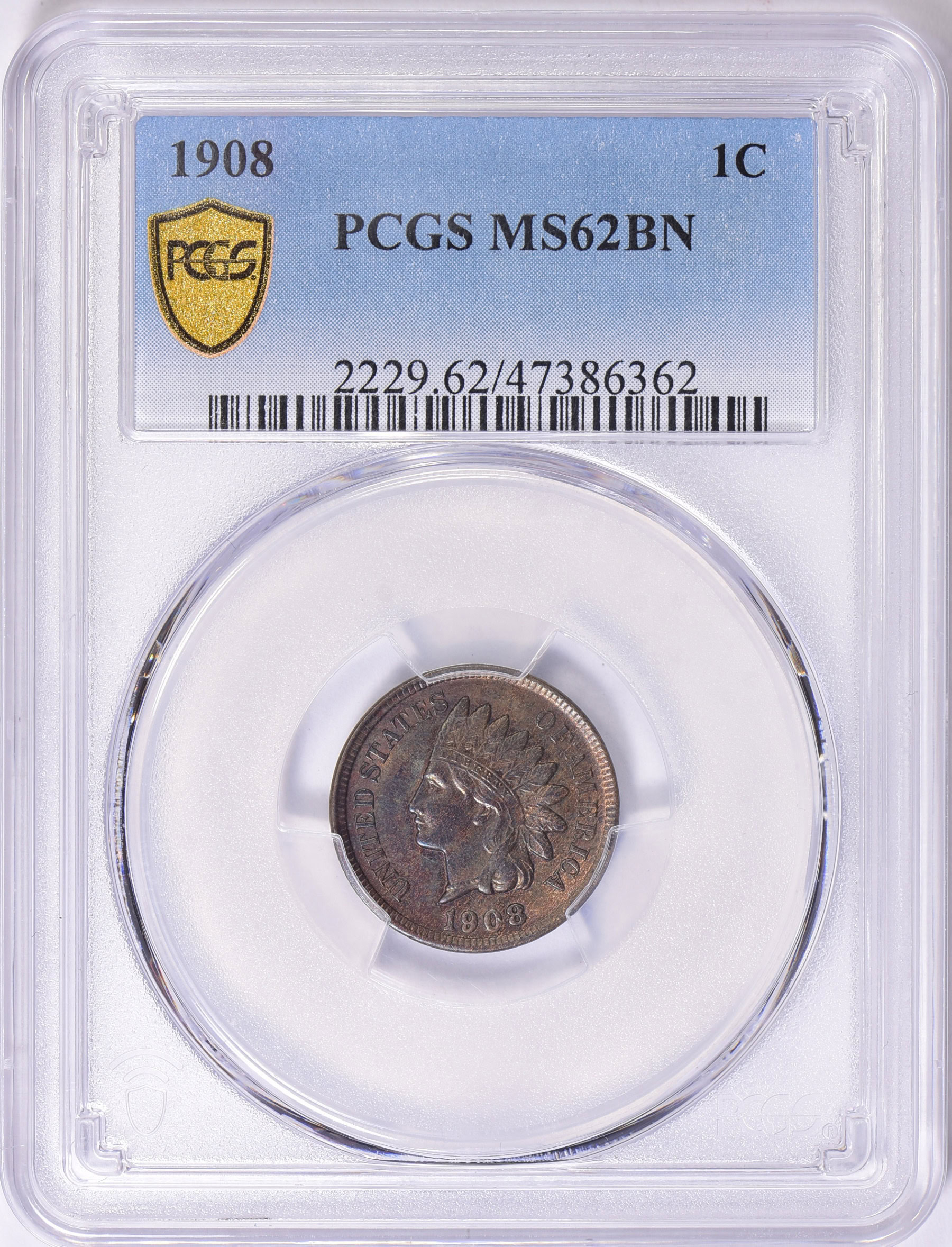 1908 Indian Cent PCGS MS-62 BN (Item 1716407) | GreatCollections Coin ...