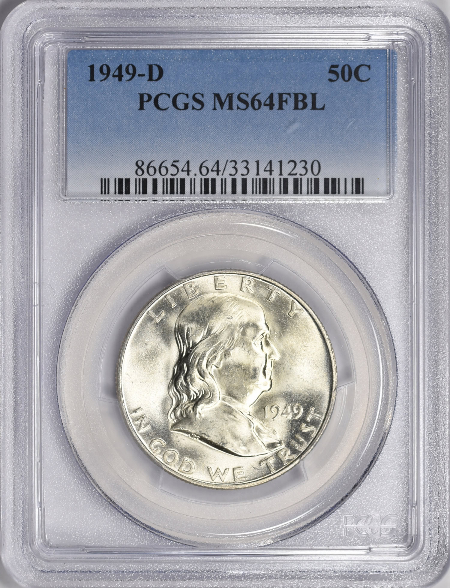 1949-D Franklin Half Dollar PCGS MS-64 FBL (Item 1716448 ...