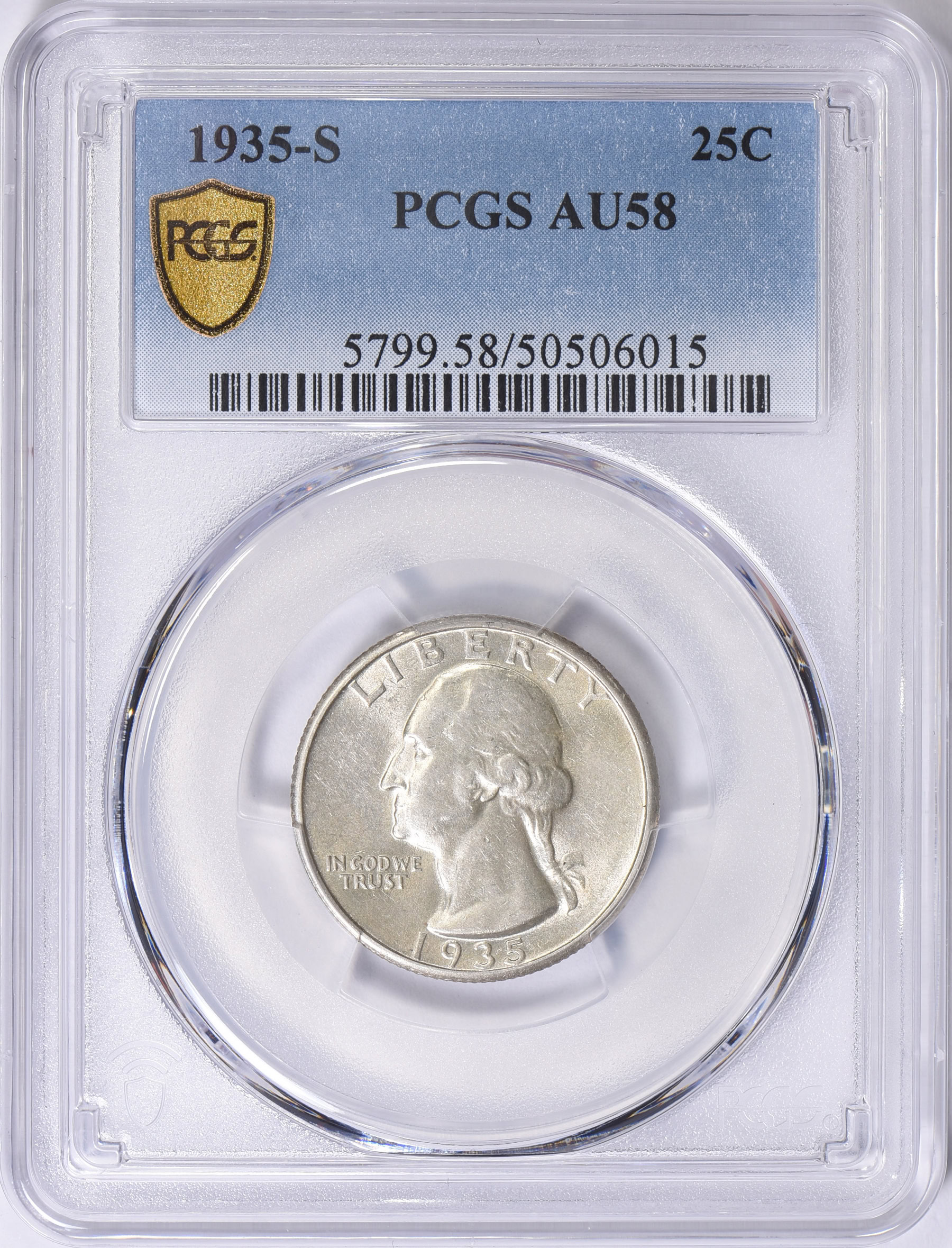 1935-S Washington Quarter PCGS AU-58 (Item 1716610) | GreatCollections Coin Auctions