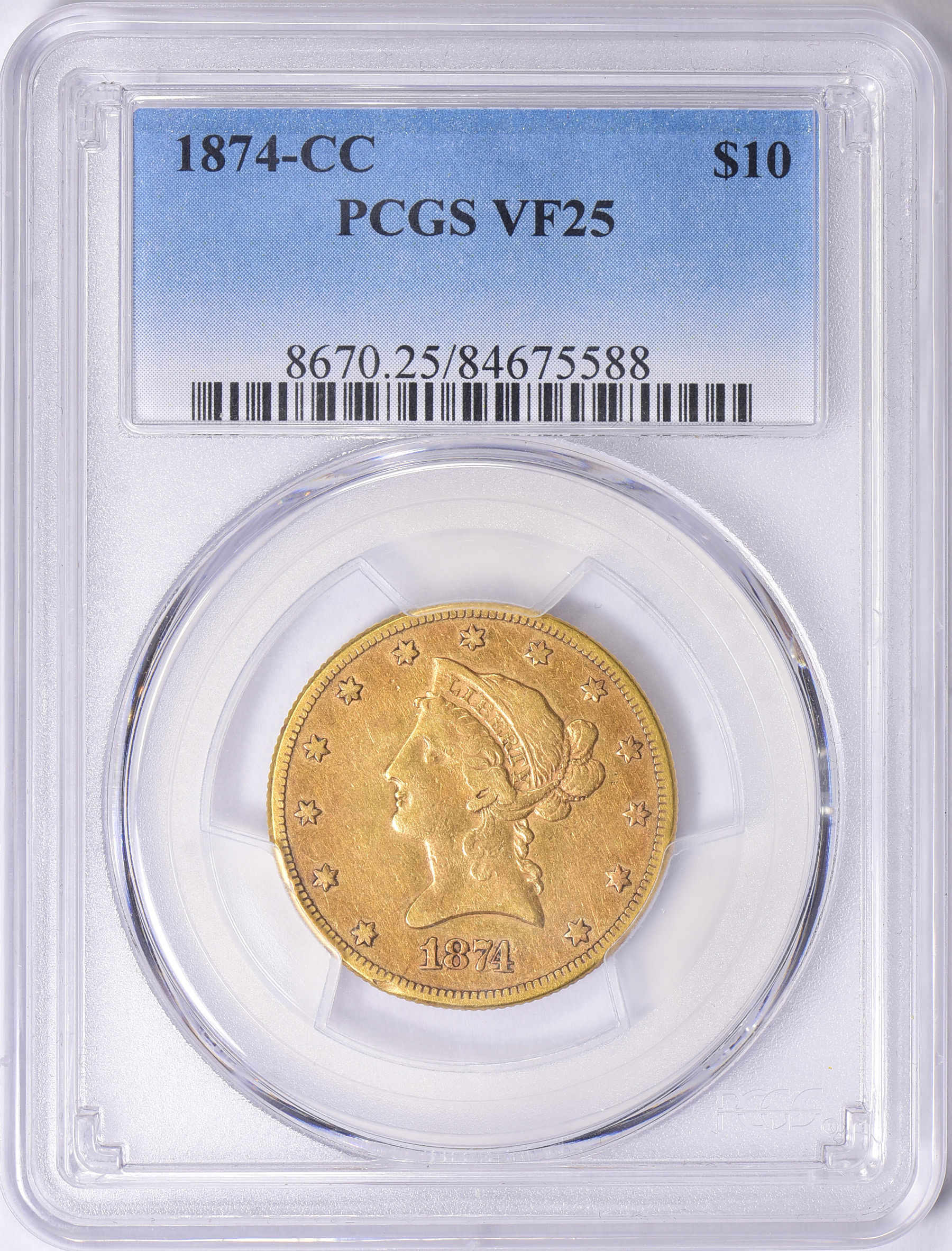 1874-CC Liberty Gold Eagle PCGS VF-25 (Item 1716621) | GreatCollections Coin Auctions