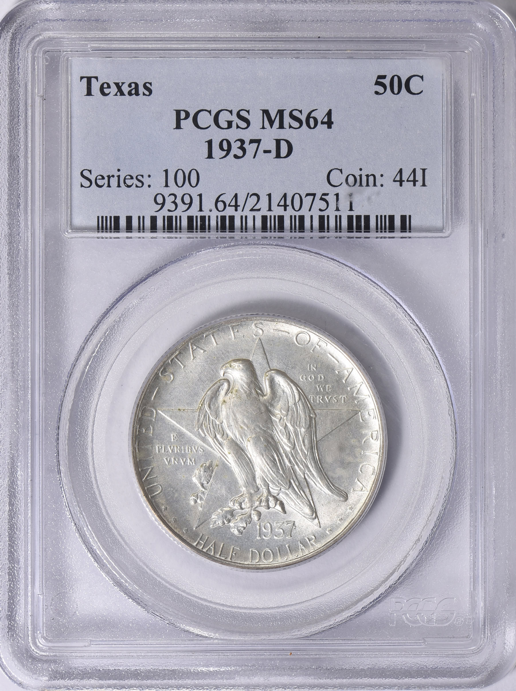 1937-D Texas Centennial Half Dollar PCGS MS-64 (Item 1716738 ...