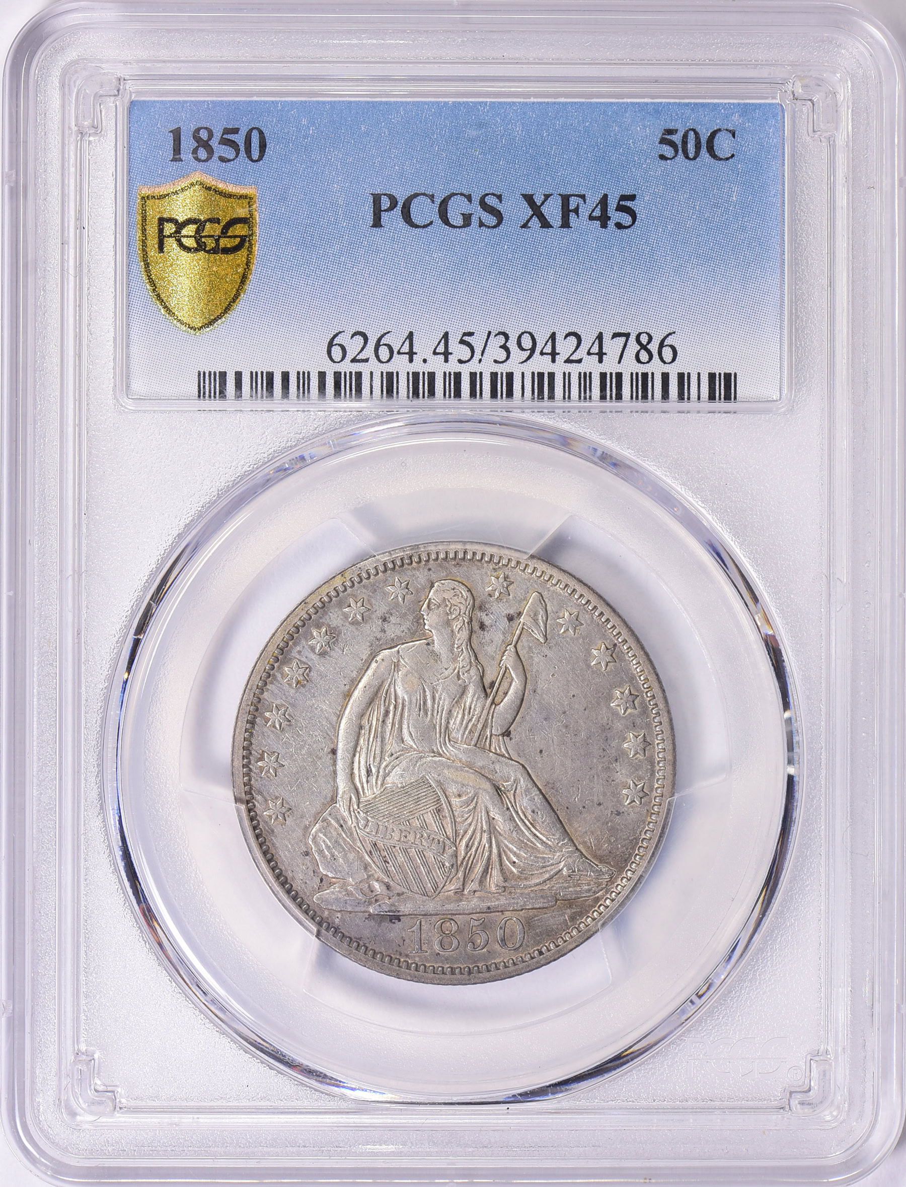 1850 Seated Liberty Half Dollar PCGS XF-45 (Item 1716756) | GreatCollections Coin Auctions