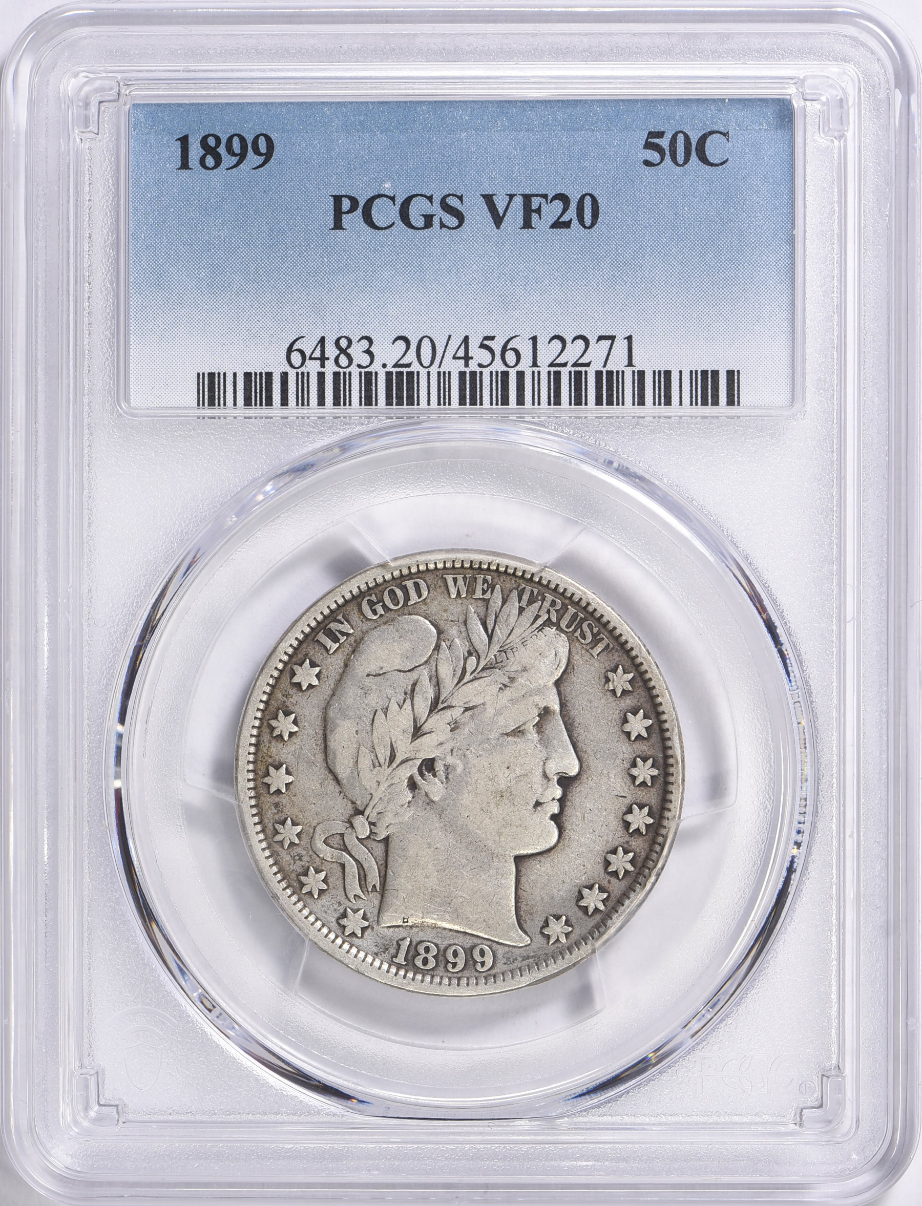 1899 Barber Half Dollar PCGS VF-20 (Item 1716816) | GreatCollections ...