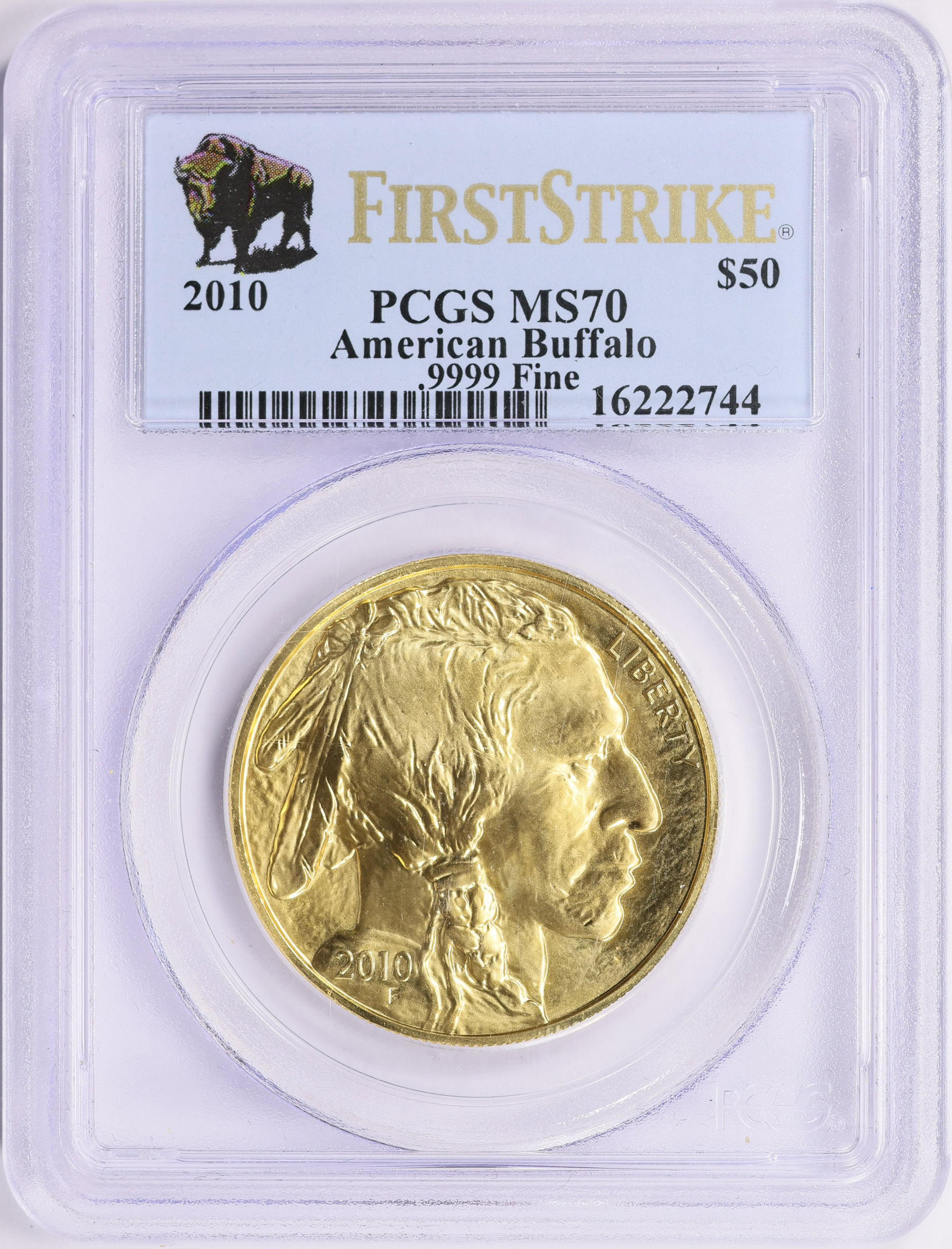 2010 $50 One-Ounce Gold American Buffalo First Strike PCGS MS-70 (Item 1716831 ...