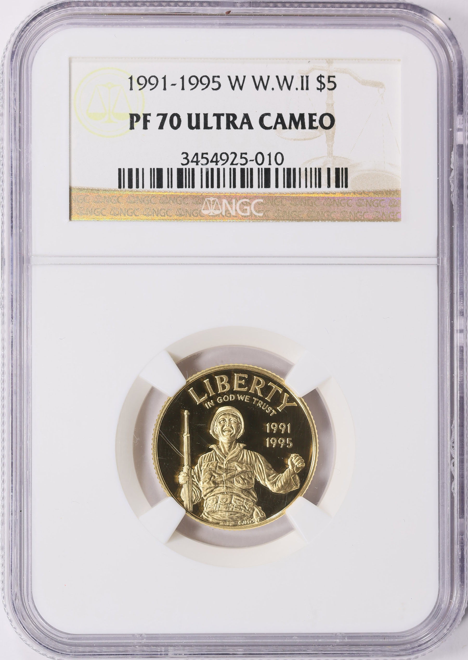1991-95-W 50th Anniversary of World War II Gold $5 NGC Proof-70 UC ...
