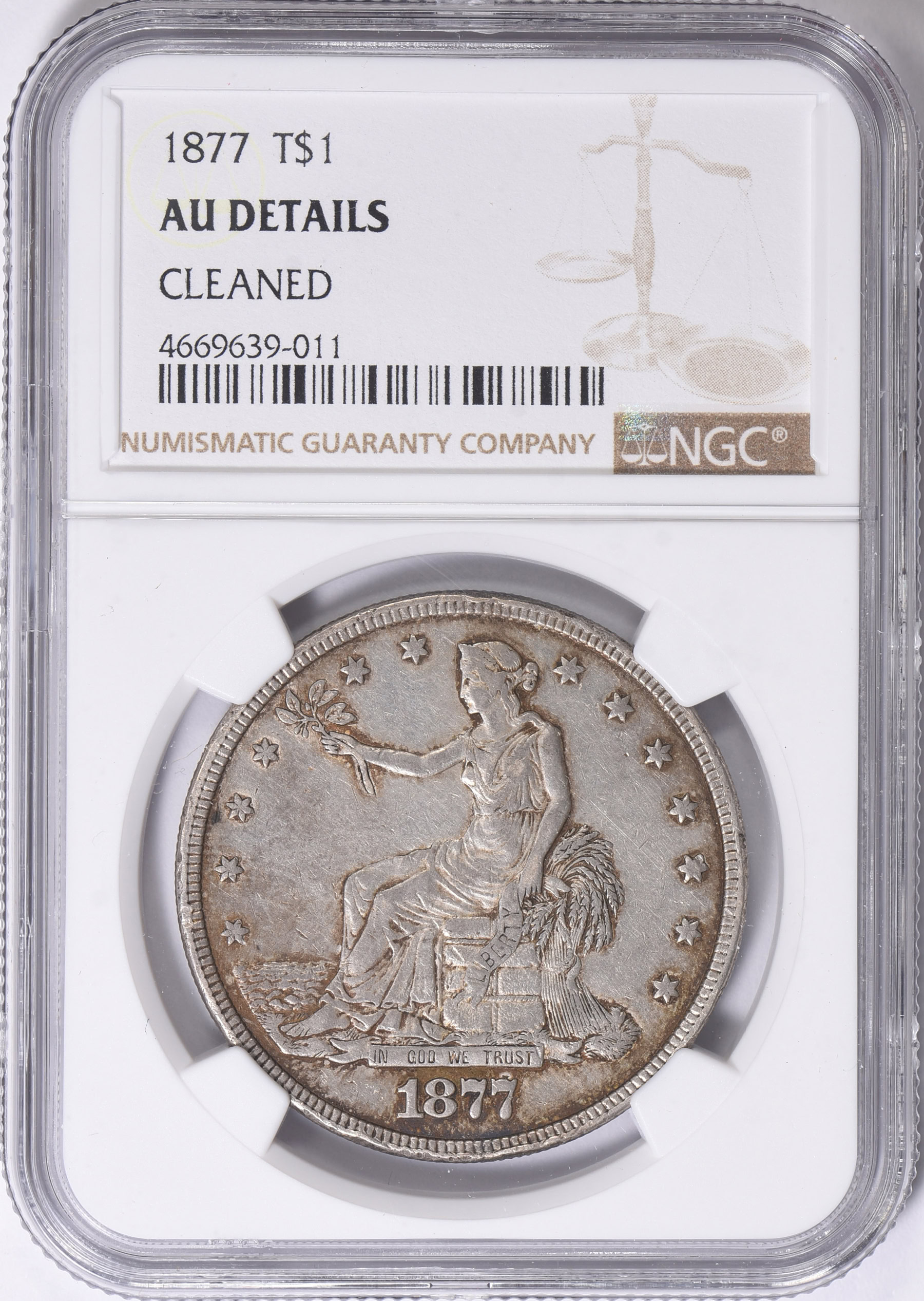 1877 Trade Silver Dollar NGC AU Details (Item 1716913) | GreatCollections Coin Auctions