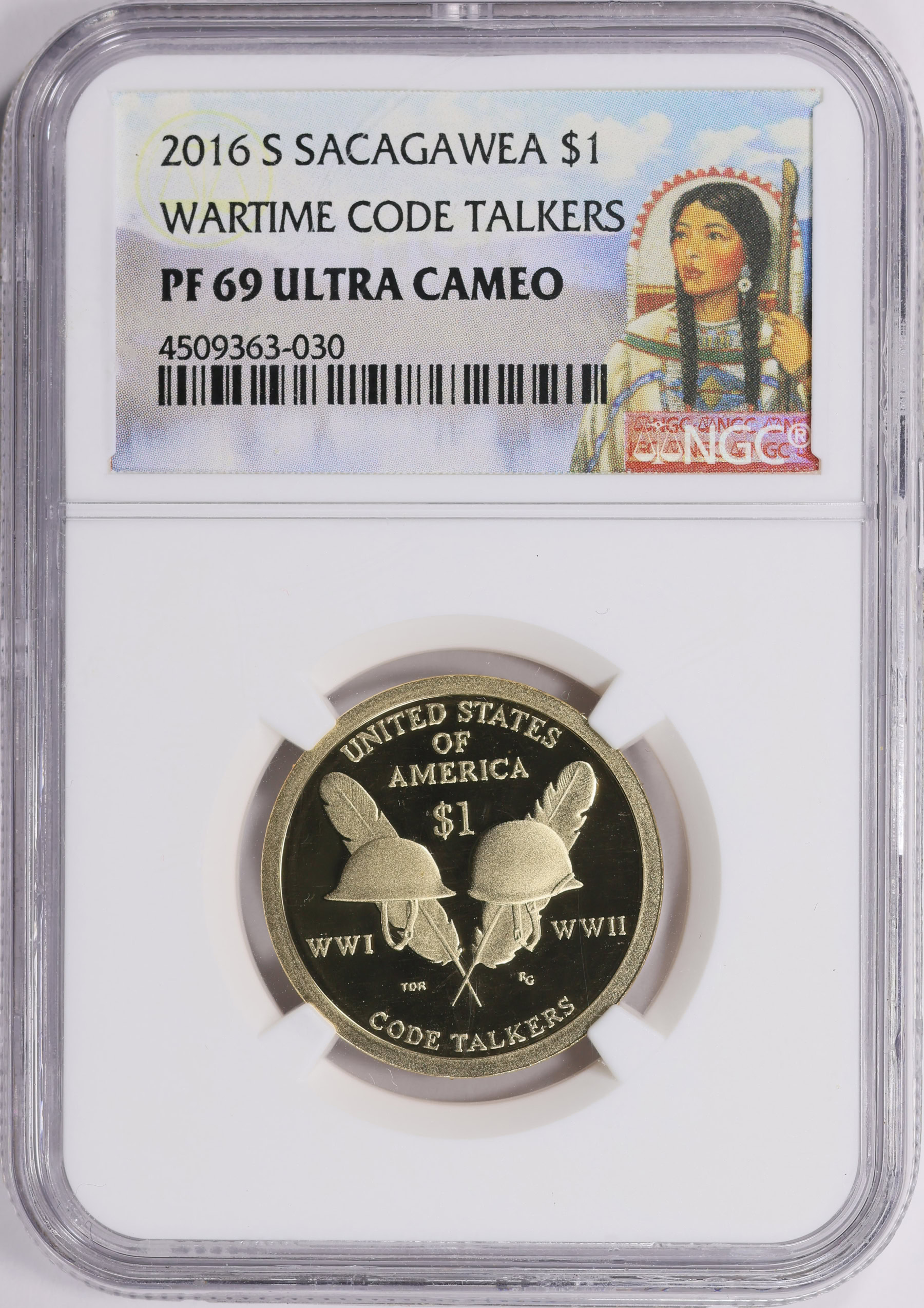 2016-S Sacagawea Dollar Wartime Code Talkers NGC Proof-69 UC (Item ...