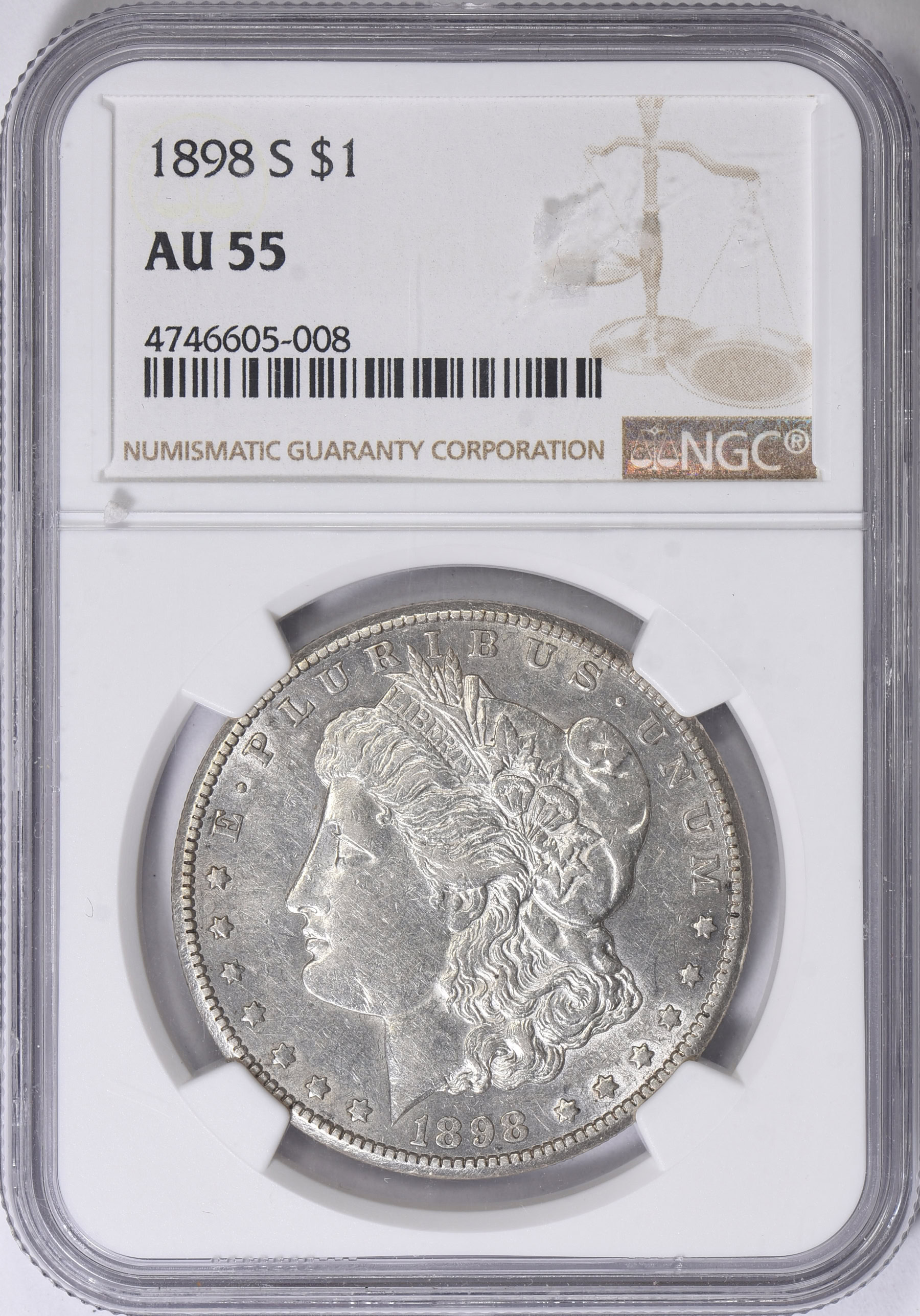 1898-S Morgan Silver Dollar NGC AU-55 (Item 1717055) | GreatCollections Coin Auctions