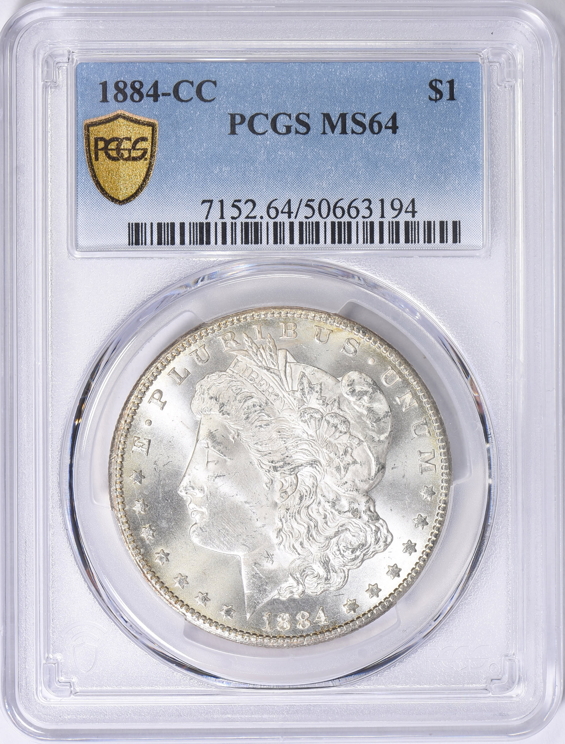 1884-CC Morgan Silver Dollar PCGS MS-64 (Item 1717091) | GreatCollections Coin Auctions