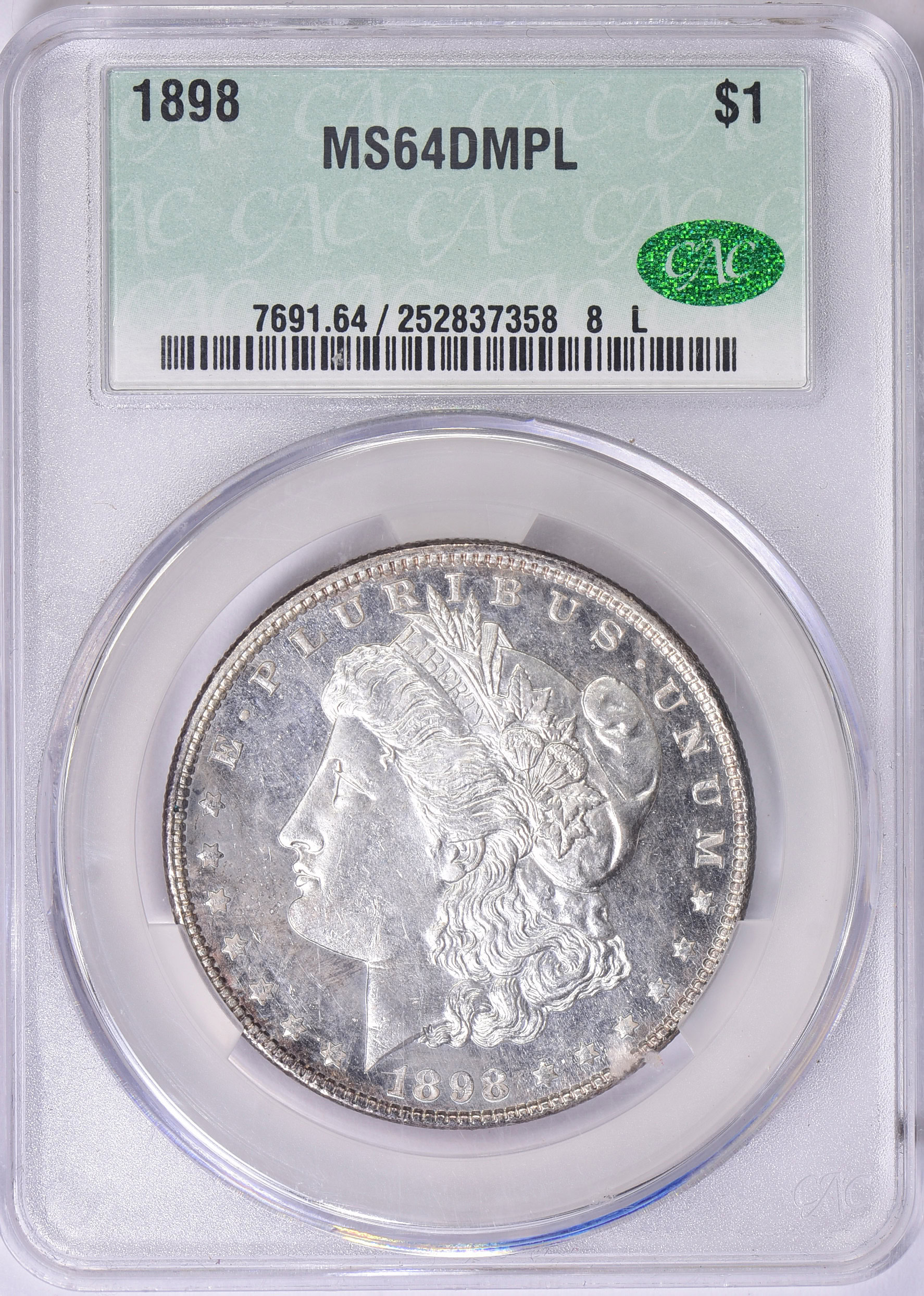 1898 Morgan Silver Dollar CACG MS-64 DMPL (Item 1717128) | GreatCollections Coin Auctions