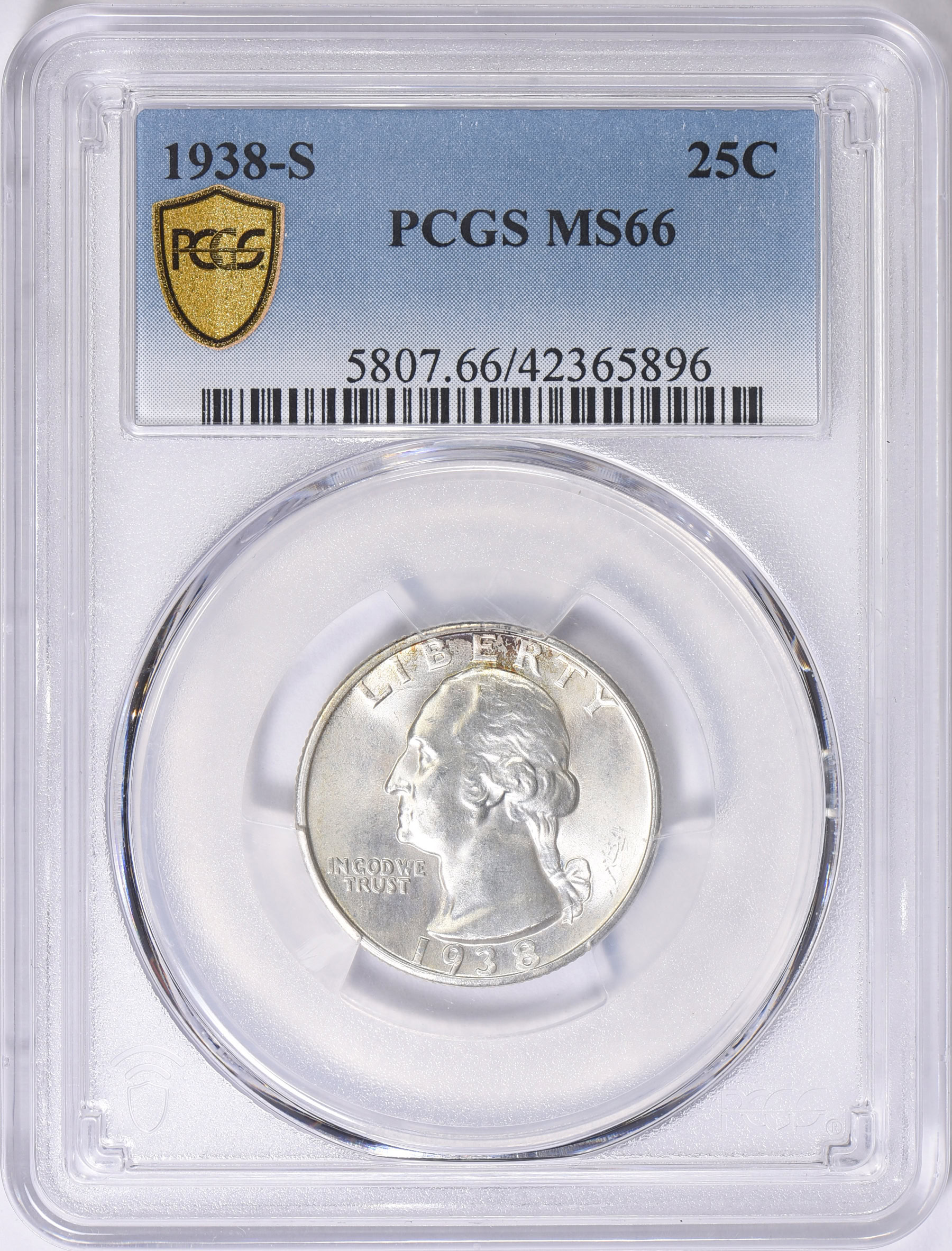 1938-S Washington Quarter PCGS MS-66 (Item 1717130) | GreatCollections Coin Auctions